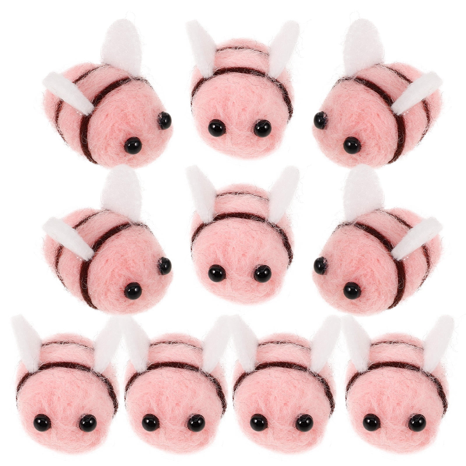HONMEET Felt Bee Accessories 10Pcs Pink Little Bee Ornaments For ...