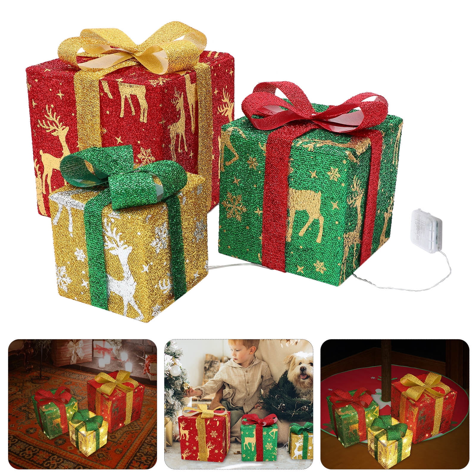 HONMEET Creative Festival Lighted Boxes Assorted Colors Simple Style ...