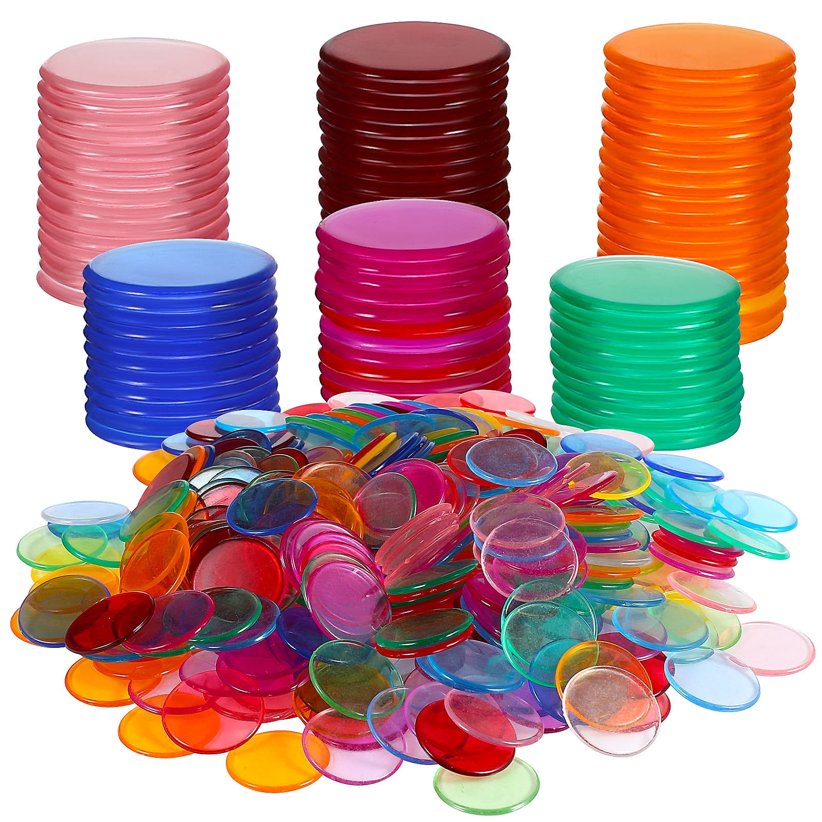HONMEET Gaming Tokens 400Pcs Colored Plastic Chips for Bingo Math ...