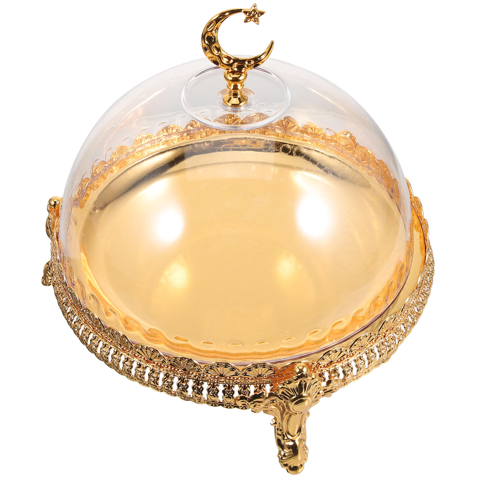 HONMEET Golden Acrylic Cake Tray with Cover for Storage Using Stylish ...