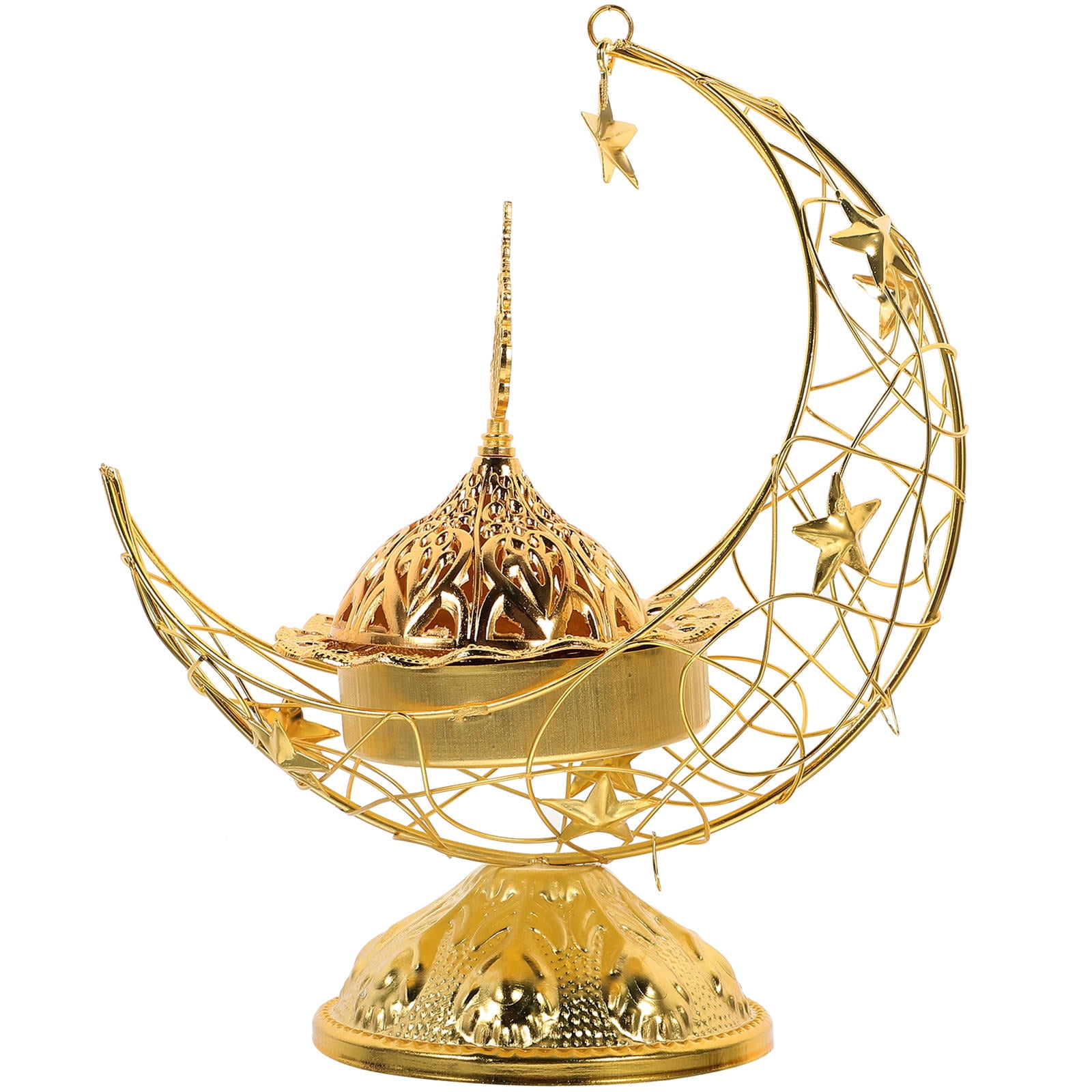 HONMEET Arabic Incense Burner Golden Metal Decorative Censer for Indoor ...