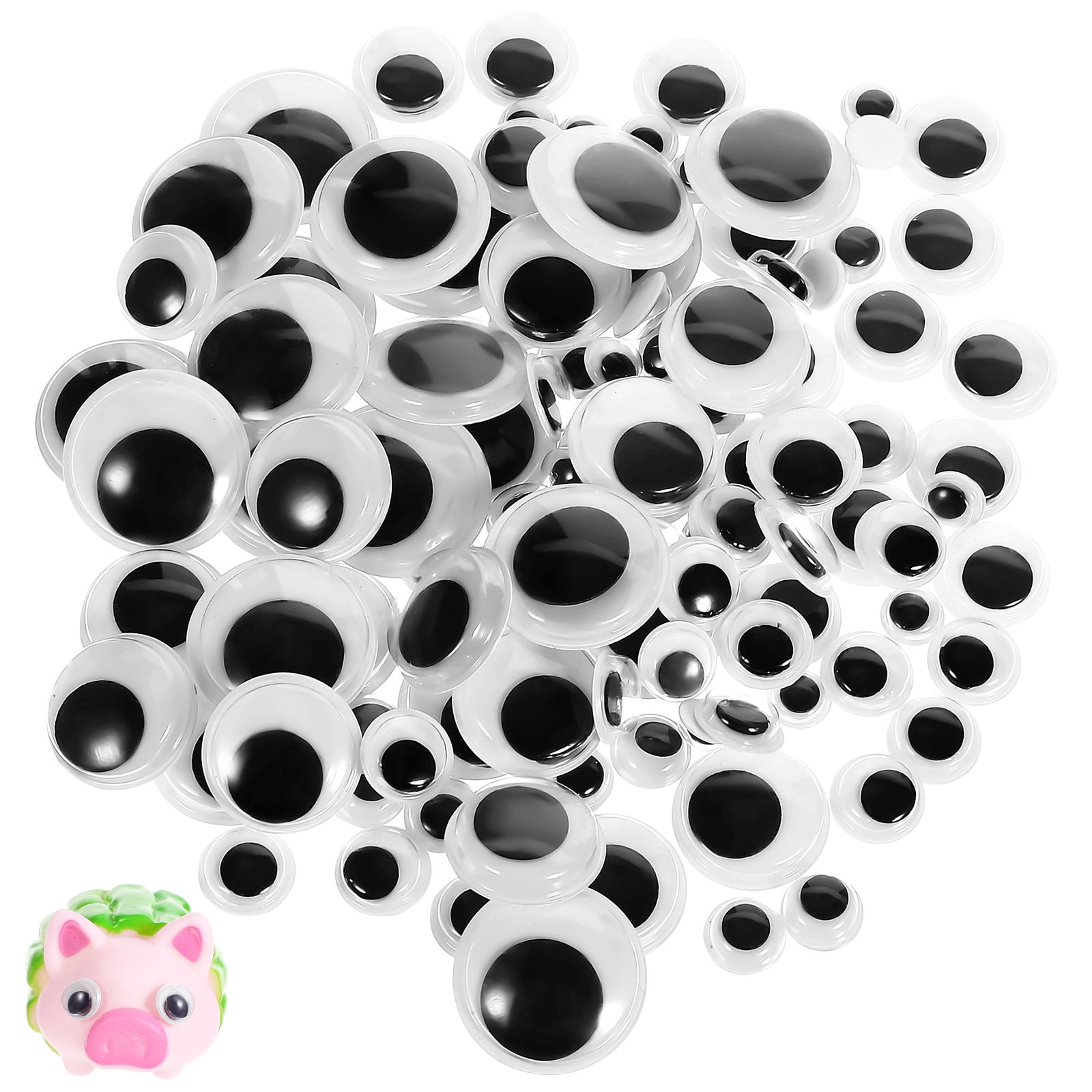 HONMEET Sticky Backed Googly Eyes Googly Eye Balls Plastic 120 Pcs 10mm ...