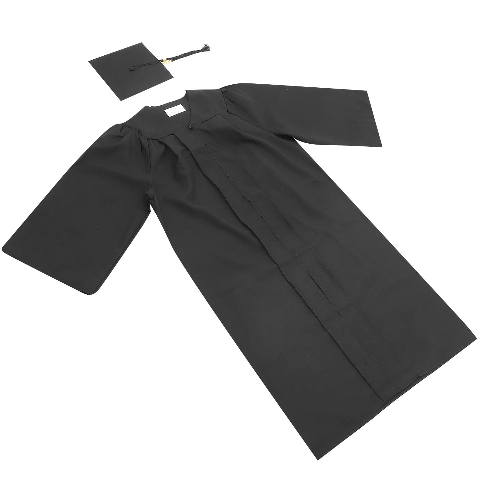 HONMEET Graduation Uniform Cap and Gown Elegant Style Black 1 Set 51 ...