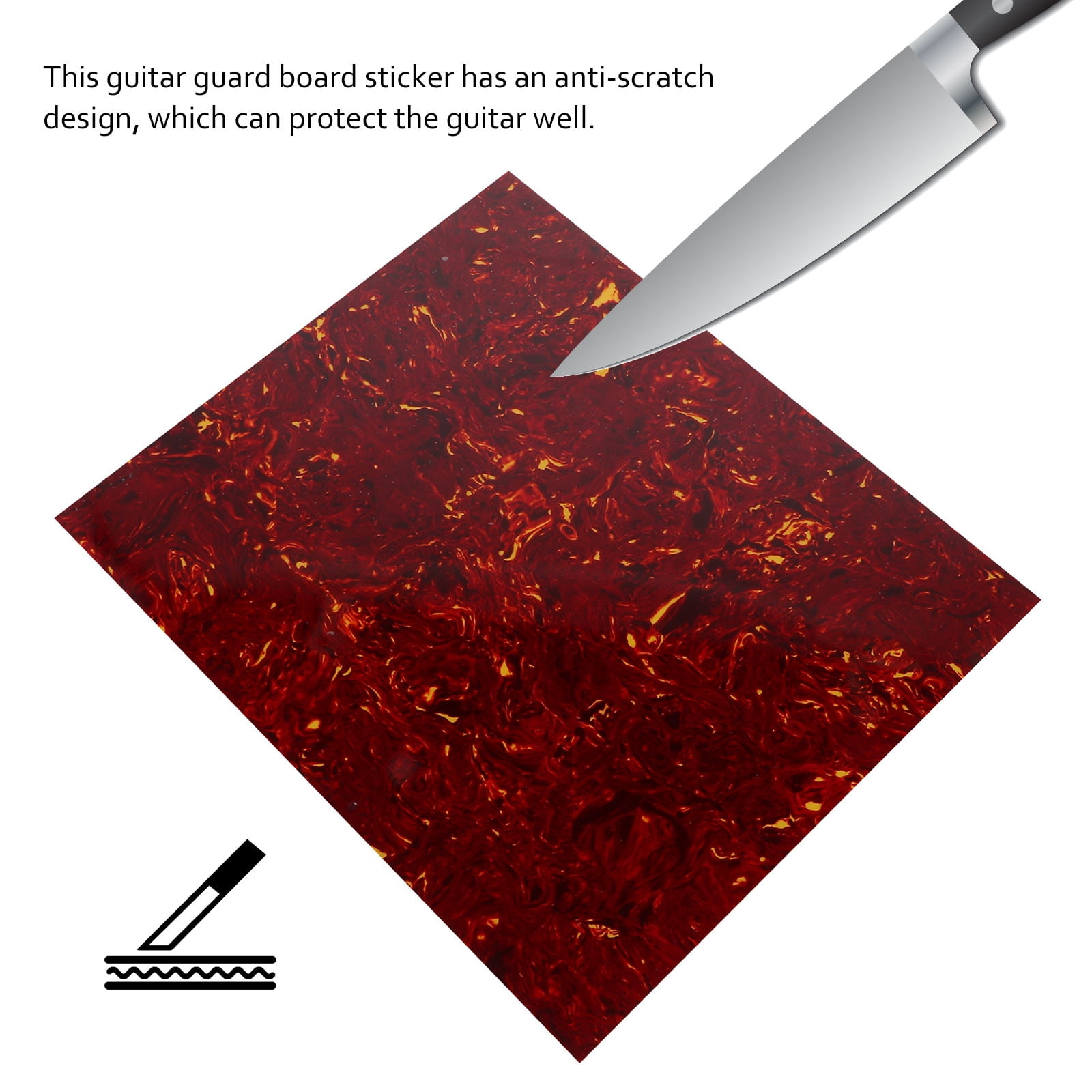 HONMEET Guitar Guard Stickers 1Set Pickguard Protector Picks Red Rectangle Shape Pvc Material ...