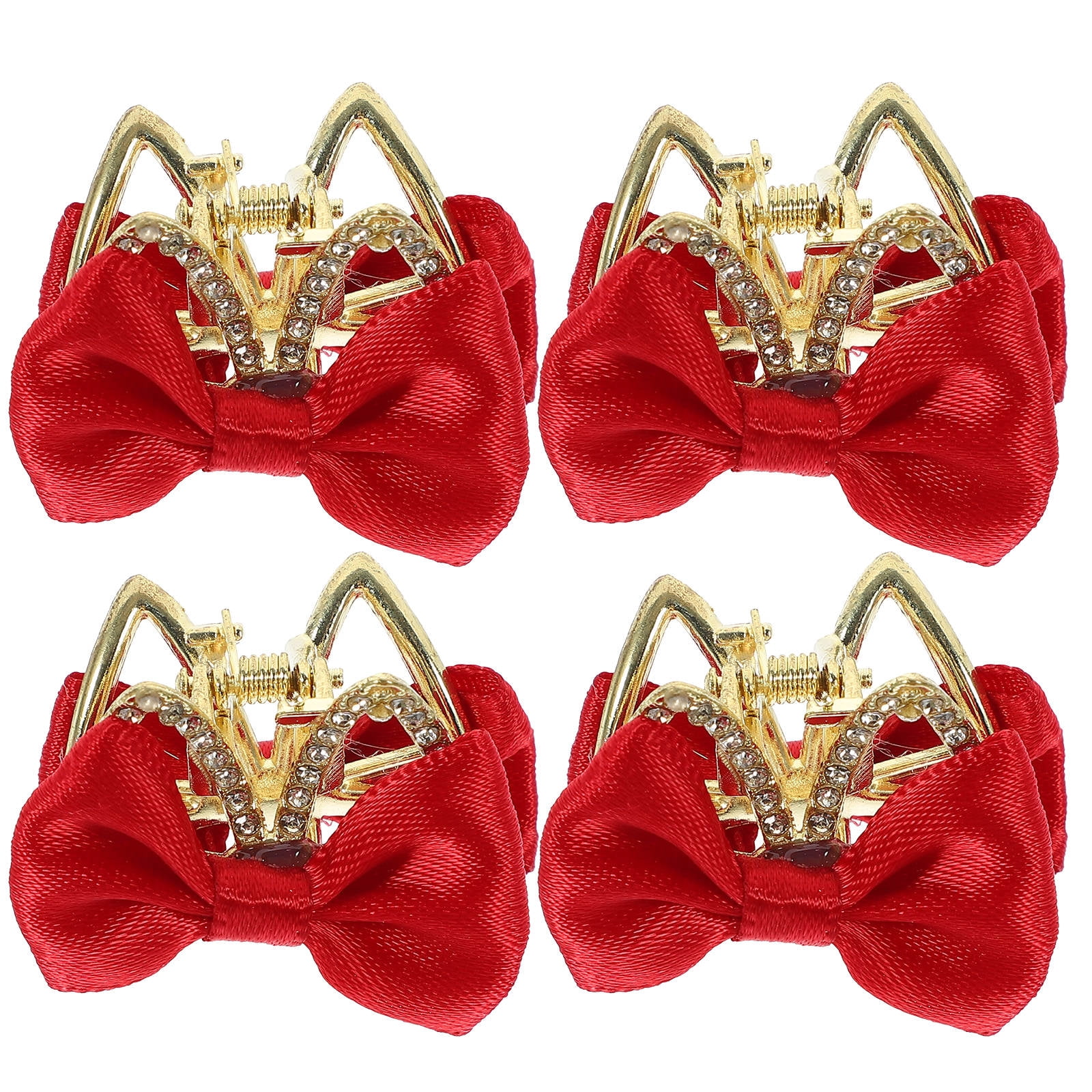 HONMEET Hair Claw Clips 4pcs Bow Shape Metal Cloth Fix Hair for Girls ...