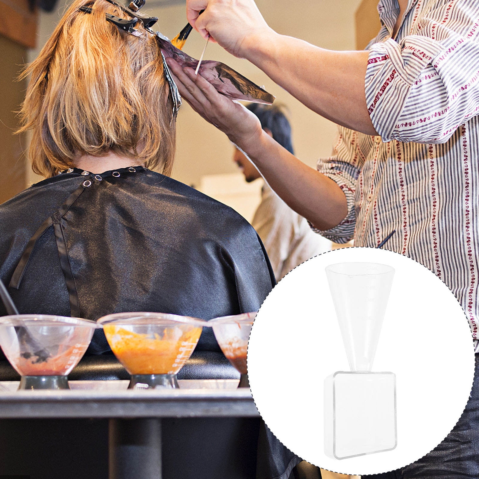 HONMEET Barber Shop Plastic Measuring Cup Transparent 5Pack for ...