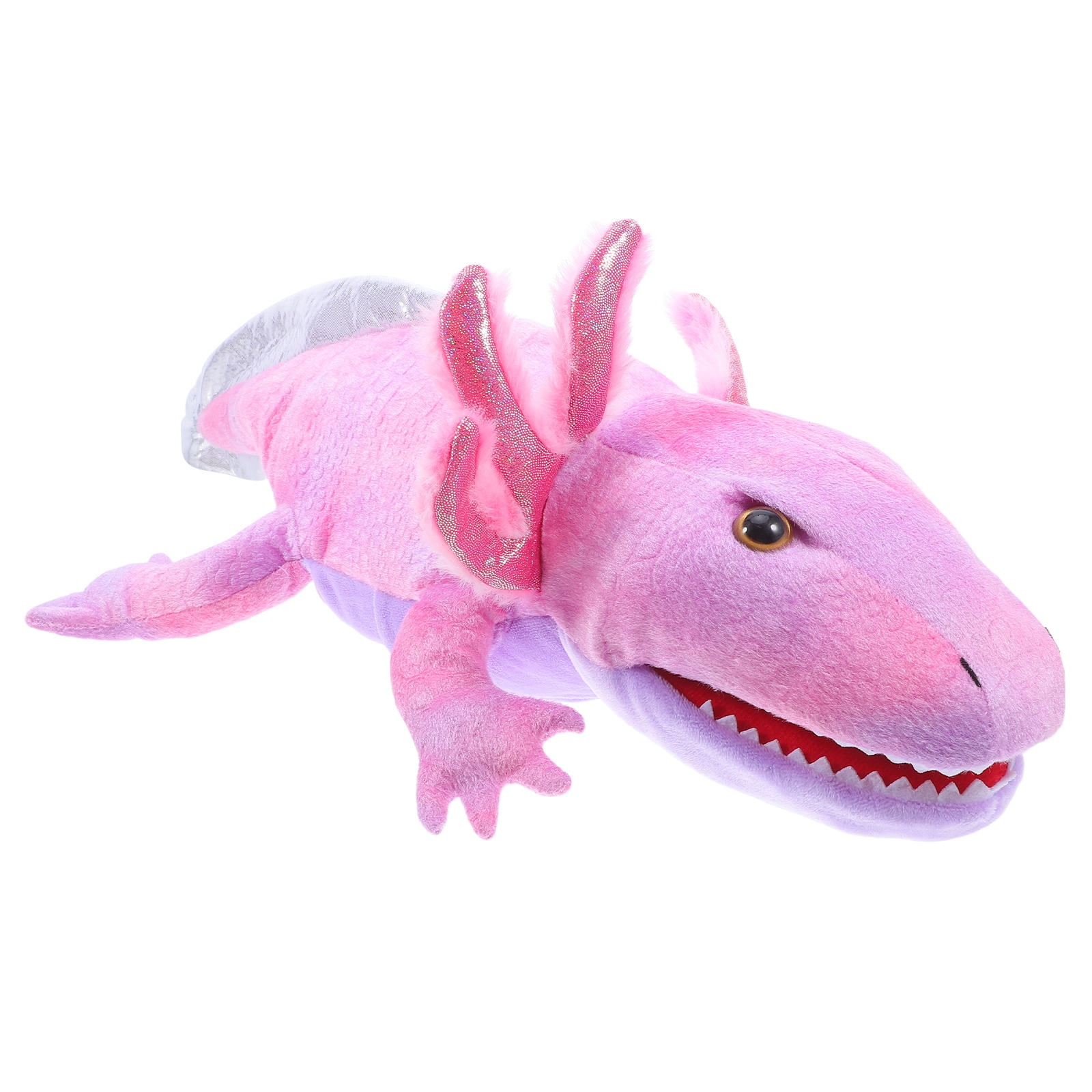HONMEET Plush Violet Axolotl Hand Puppet Soft Fabric with Movable Mouth ...