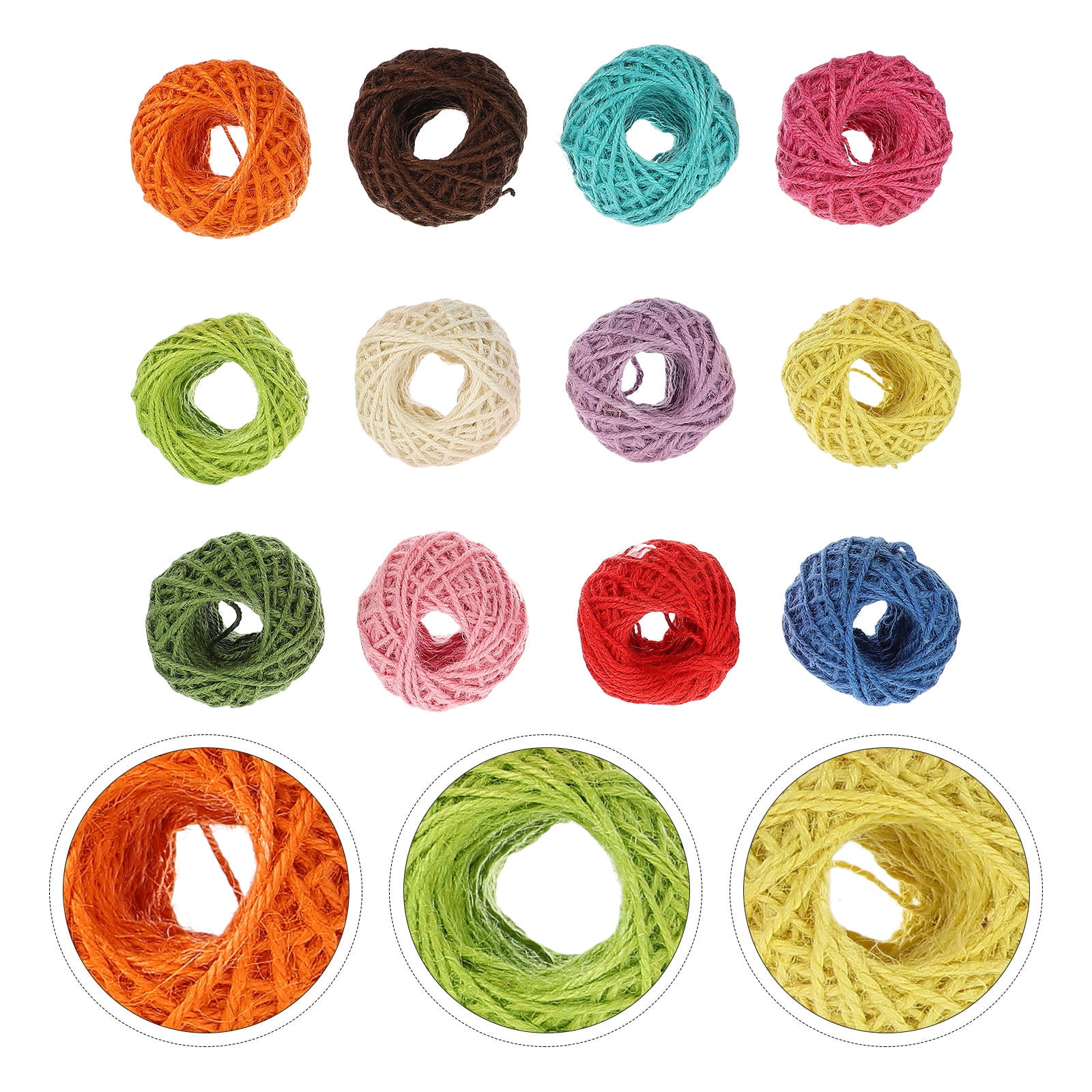 HONMEET Hand-made Wrapping Flax String 12 Rolls For Diy Projects And Wedding Party Decorations ...