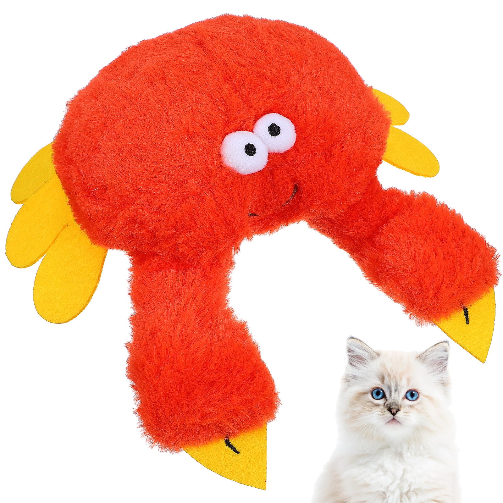 HONMEET Interactive Flopping Crab Cat Toy - Plush Motion Activated Cat ...