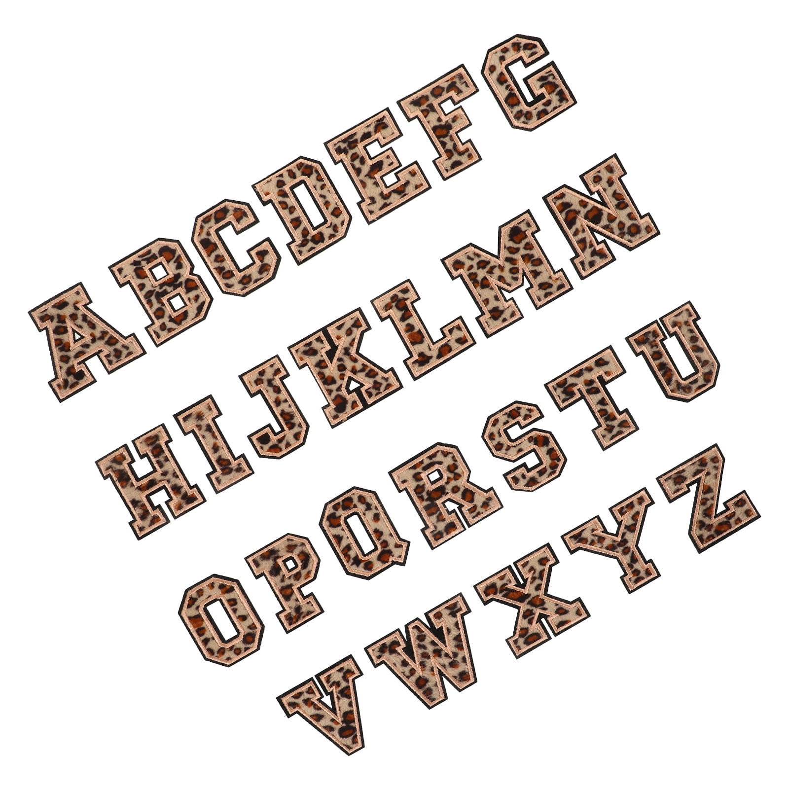 HONMEET 26-Piece Iron-On Alphabet Sewing Patch Letters with Leopard ...