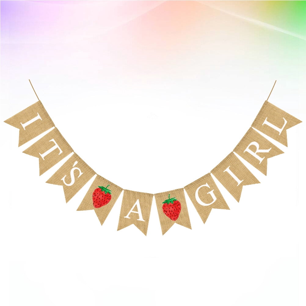 HONMEET Strawberry Theme Decor Swallowtail Banner Assorted Color 1Set ...