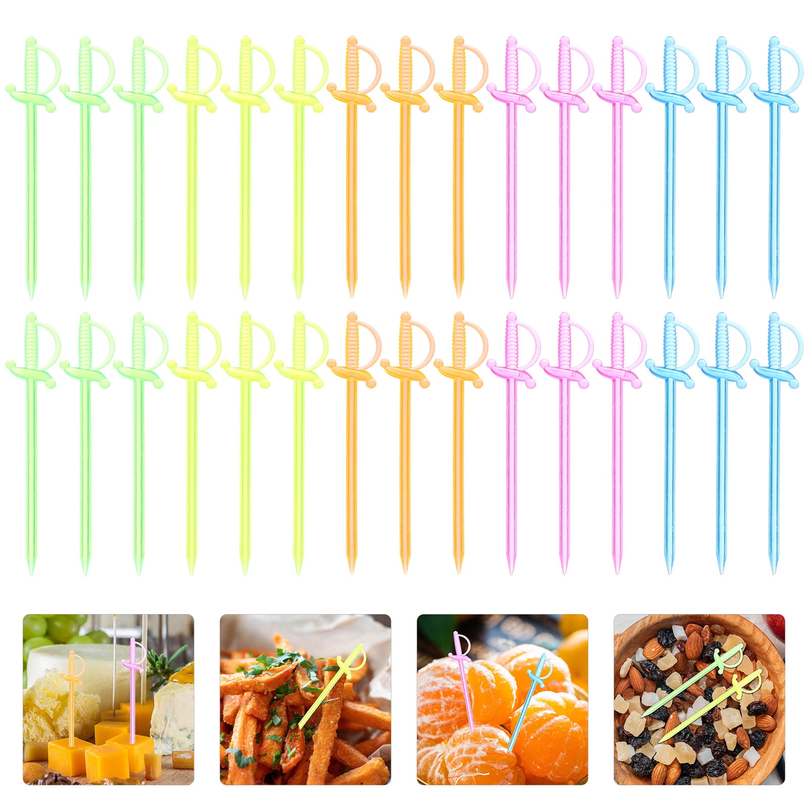 HONMEET Cocktail Sword Picks Assorted Color 200Pcs 3.15X0.59X0.08In ...