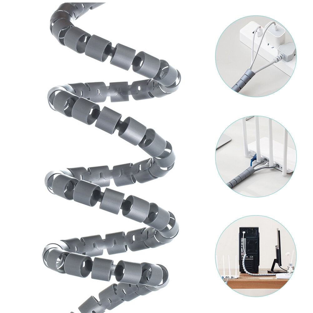 HONMEET Light Grey Spiral Cable Sleeve for Cable Management Tube with ...