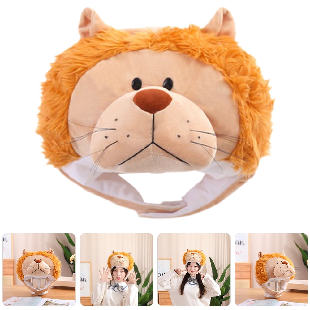 HONMEET Lion Head Shape Hats for Adults Cute Design Party Headwear ...