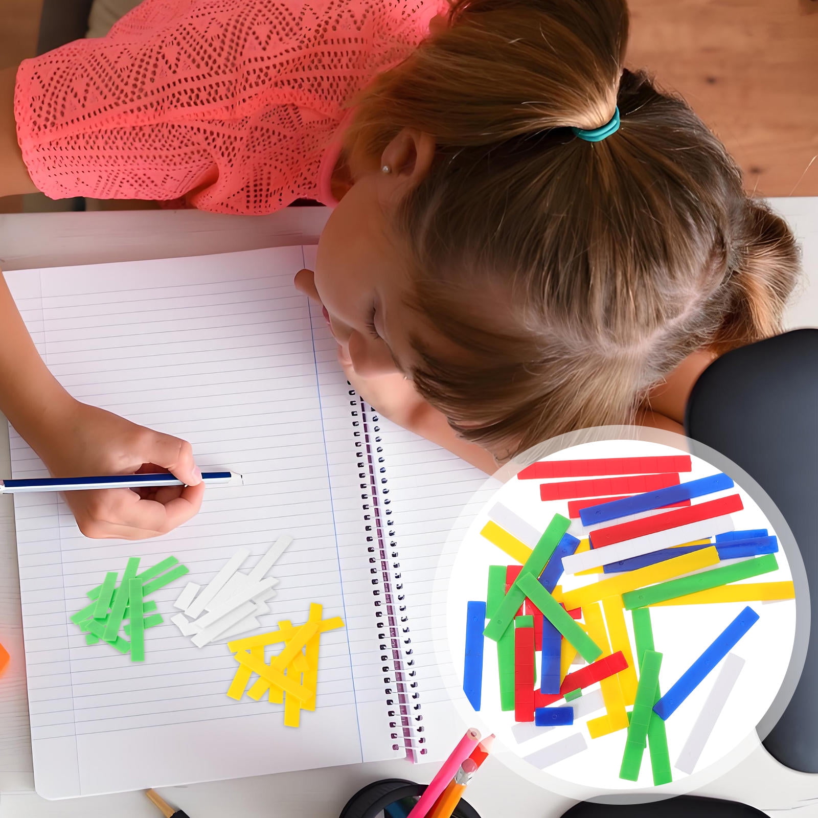 HONMEET Math Manipulatives Preschool Montessori Math Ruler Multi ...