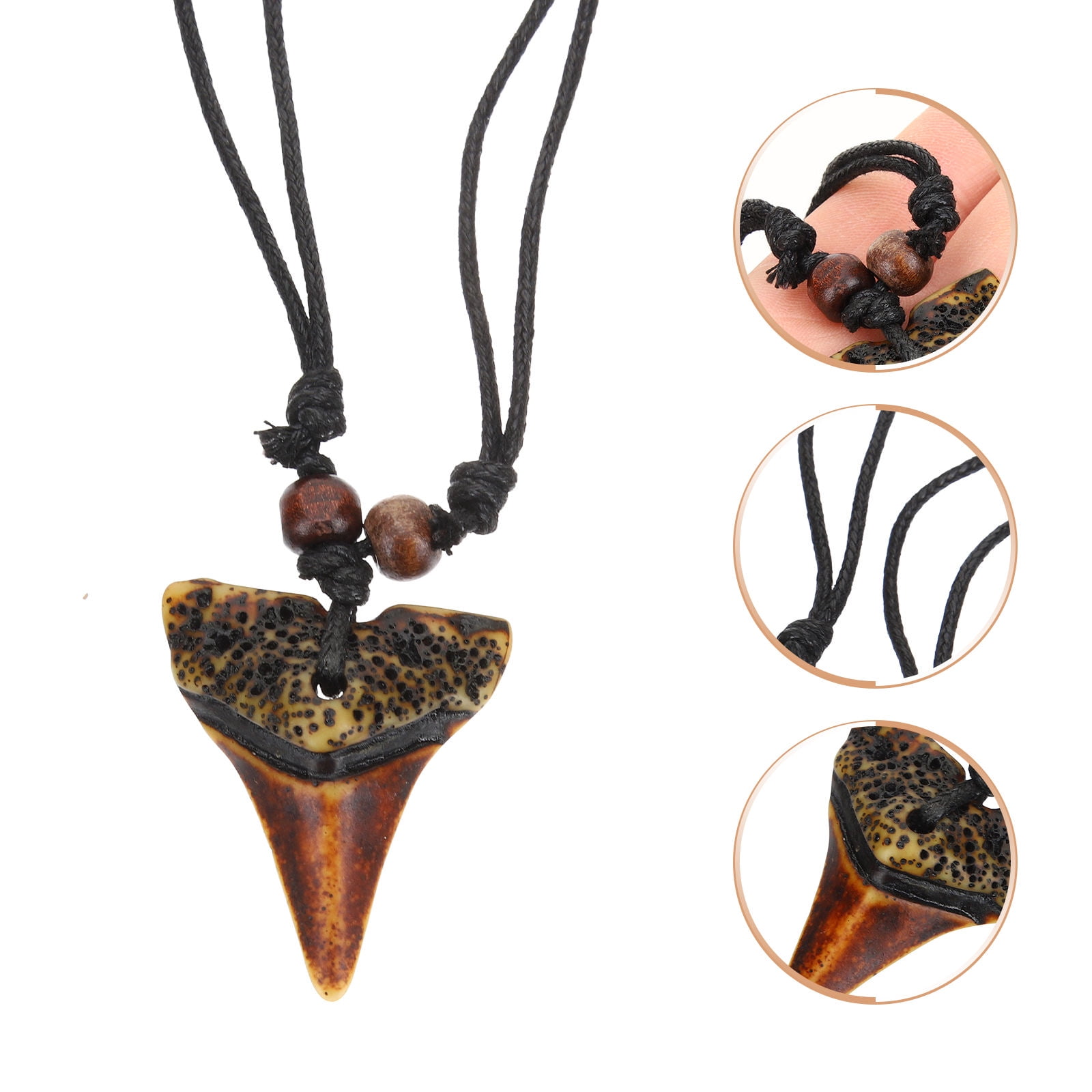 HONMEET Men Necklace Jewelry Surfing Multi Color Shark Shape and Wood ...