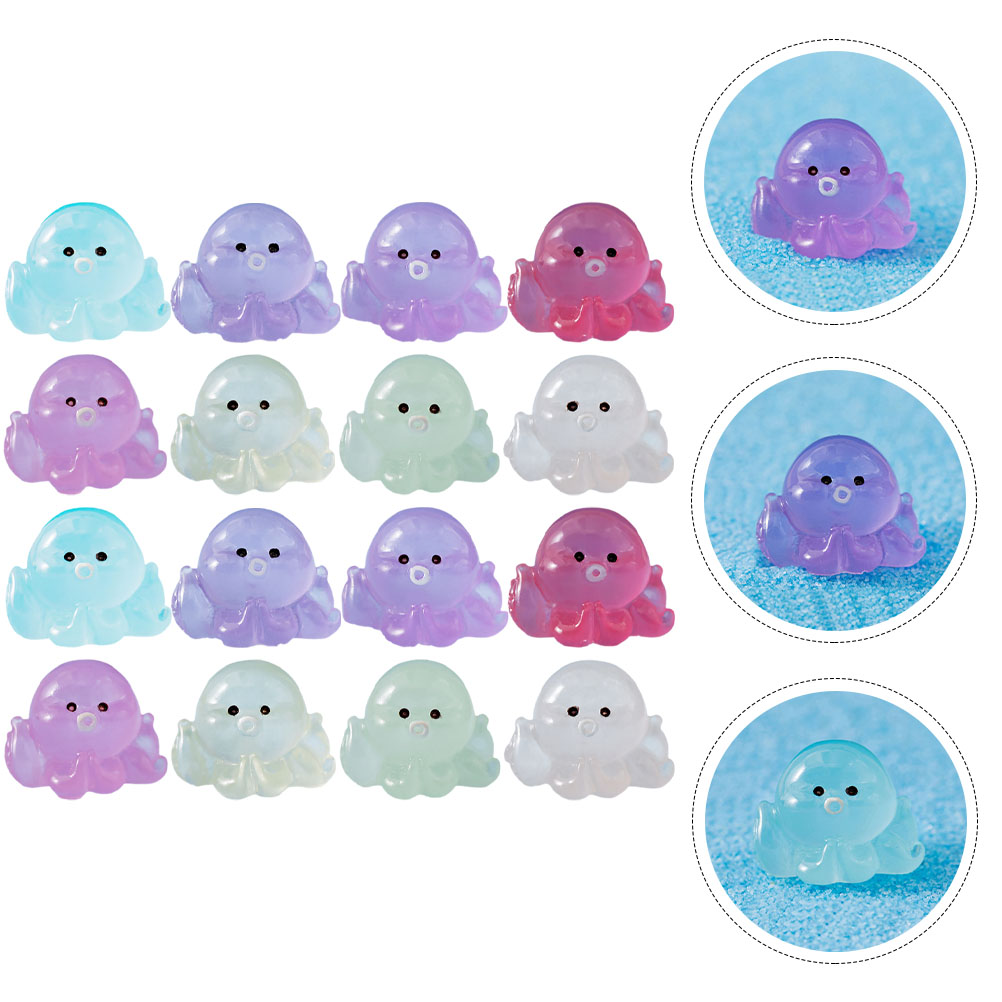 HONMEET Micro Landscape Octopus 16Pcs Resin Statues For Miniature ...