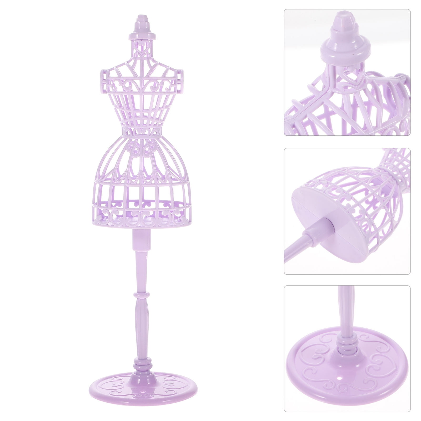 HONMEET Miniature Dress Form Doll Clothes Rack Purple Plastic for ...