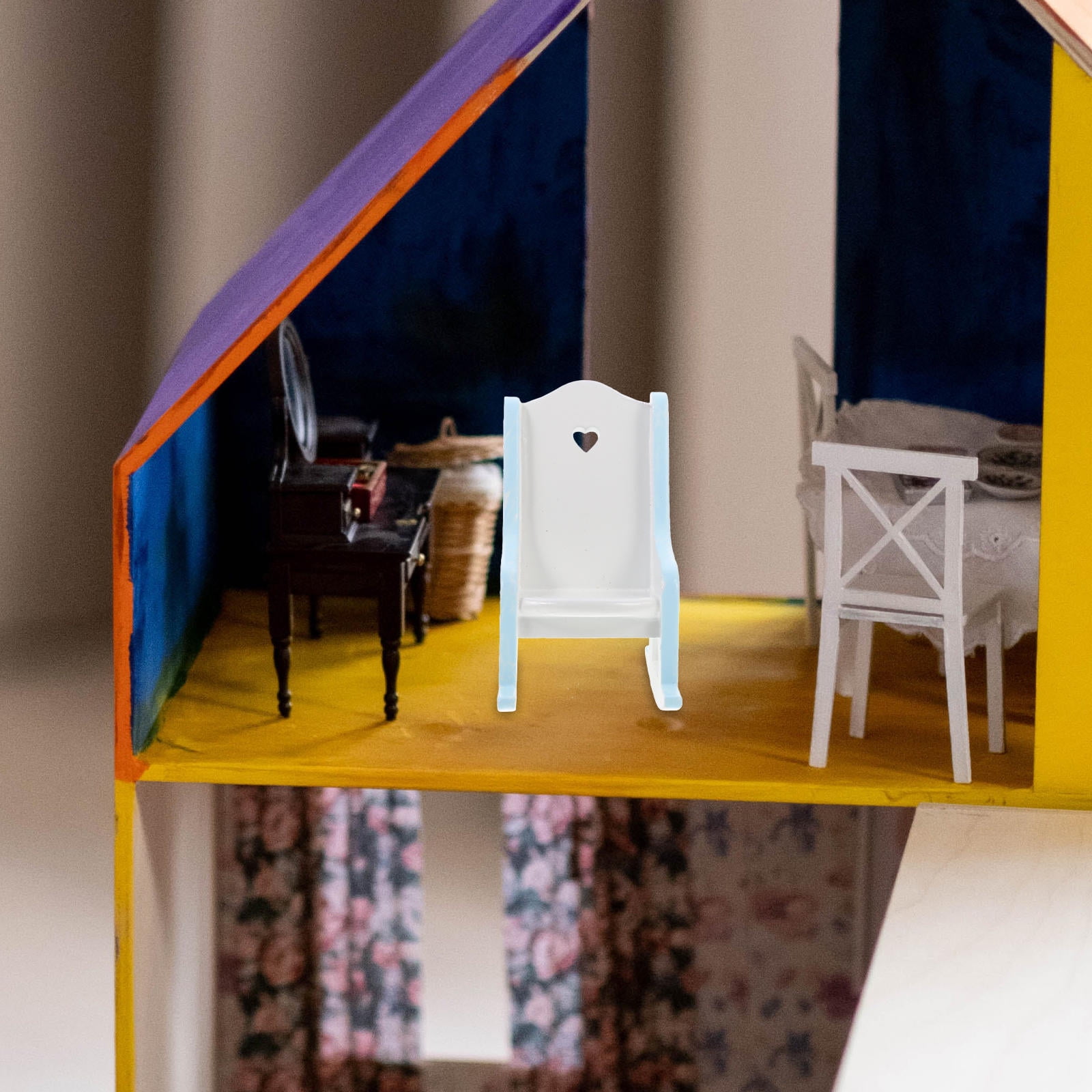 HONMEET dollhouse miniatures Doll House Chair Model Wood for Mini House ...