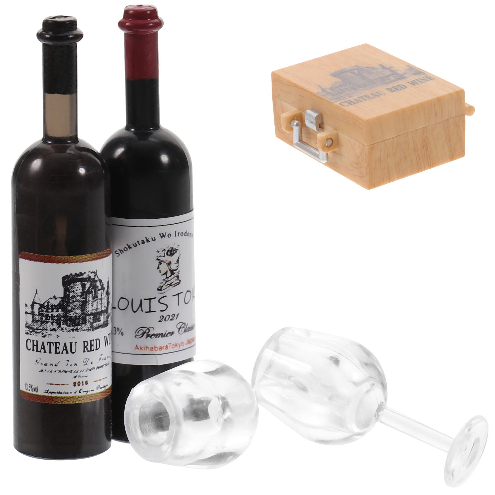 HONMEET Miniature Wine Bottle Ornaments for Decor Assorted Color ...
