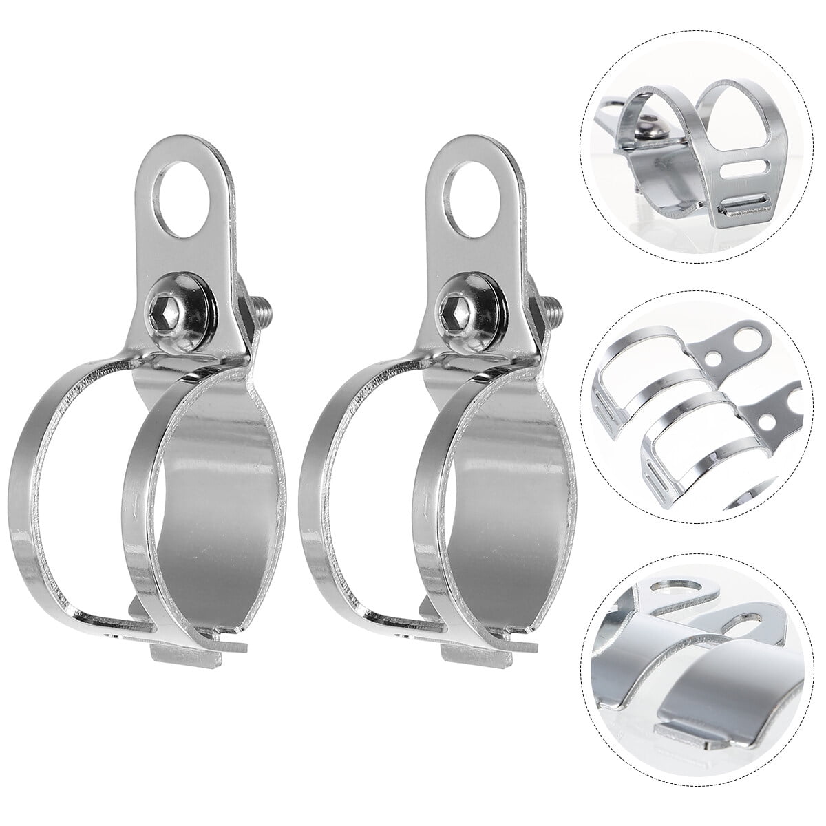 HONMEET Motorcycle Signal Mount Brackets 2Pcs Silver Metal Turn Signal ...