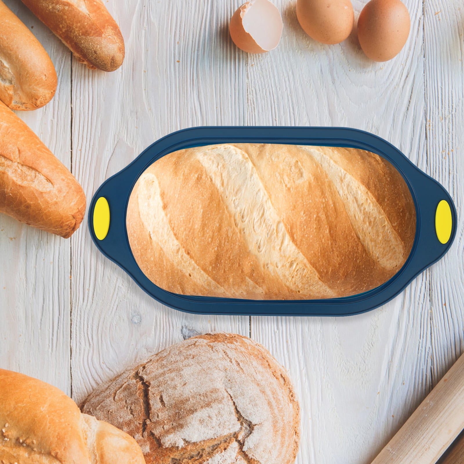 HONMEET Nonstick Bread Mold Silicone Loaf Pan Navy Blue Shape For Easy ...