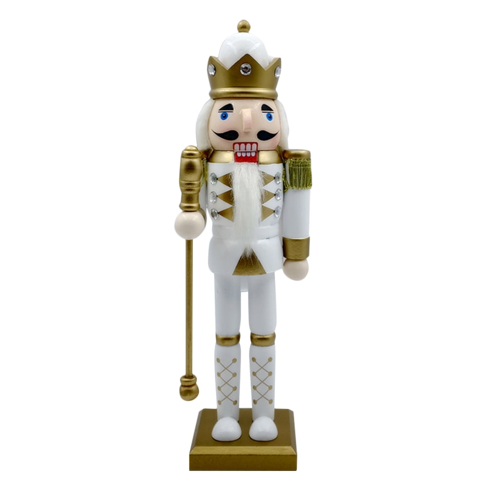 HONMEET Nutcrackers Figures White Wooden Christmas Decorations for ...