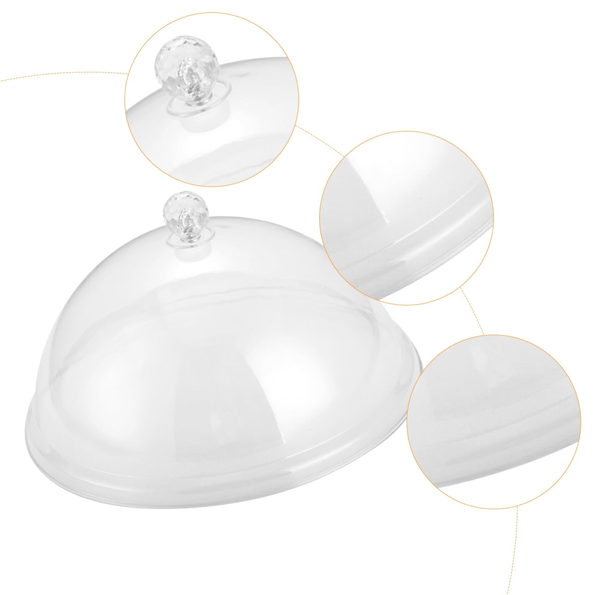 HONMEET Round Transparent PC Food Storage Cover Protect Food Dustproof ...