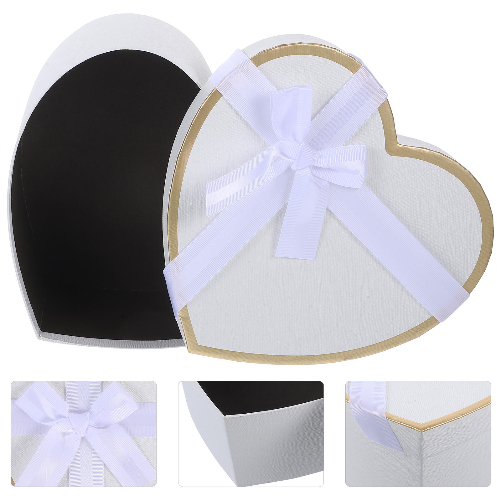 HONMEET Heart Shaped Gift Box White Paperboard for Party and Jewelry ...