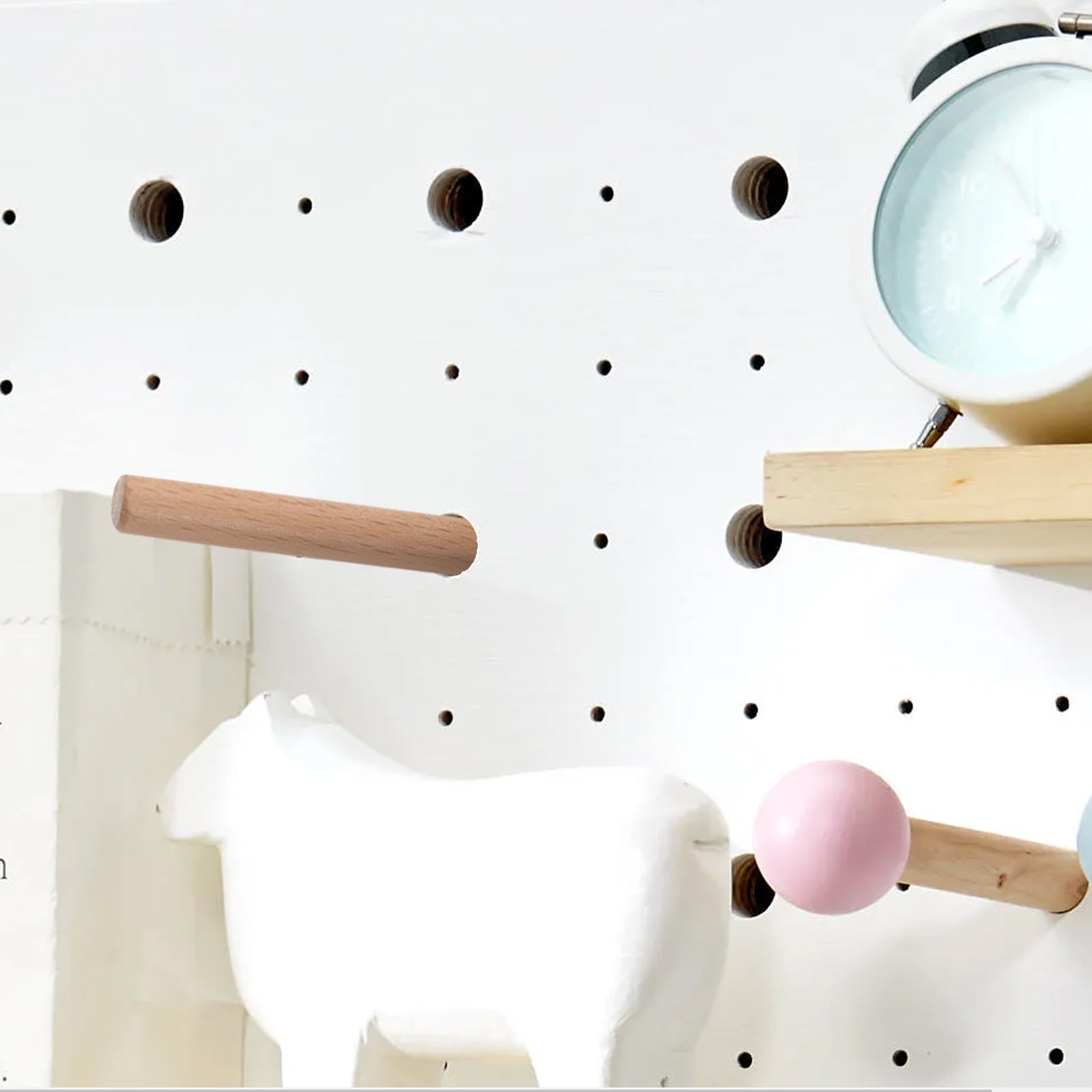 HONMEET 10Pcs Khaki Wooden Pegboard Pegs Wood Hooks for Home Office ...