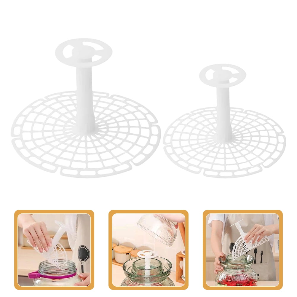 HONMEET Fermenting Supply Pickle Jar Presser White 2Pcs 11.8X7.9X4.7In ...
