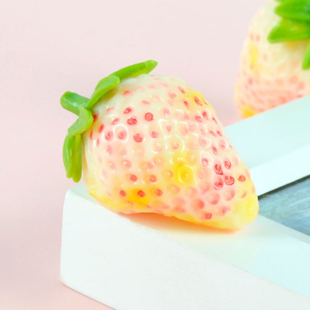 HONMEET Pink Faux Strawberries 6Pcs PVC Strawberry Model for Home Decor ...