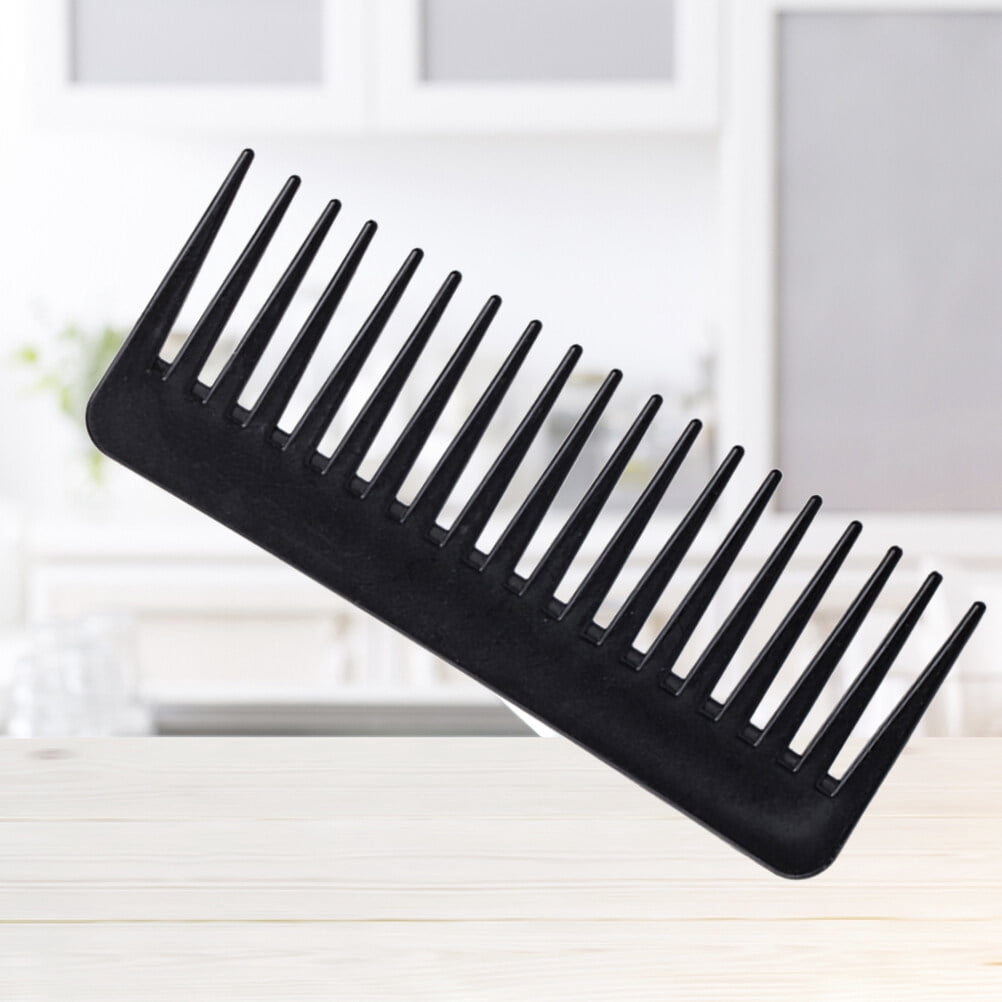 HONMEET Black Plastic Hairdressing Comb with Rounded Teeth for Styling ...