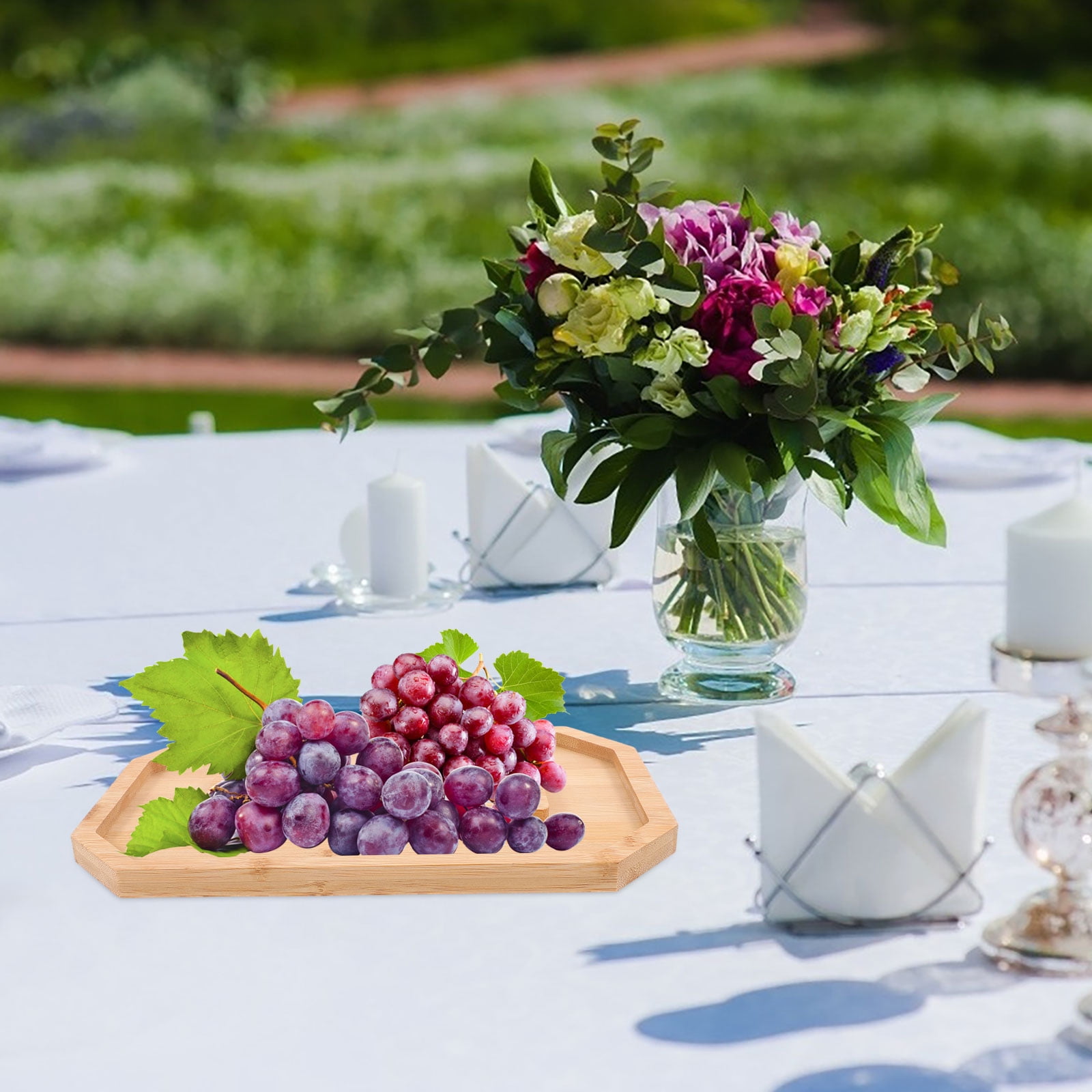 HONMEET Stable Table Food Tray Charcuterie Tray Wood 1 Set 11.8x7.7x0 ...