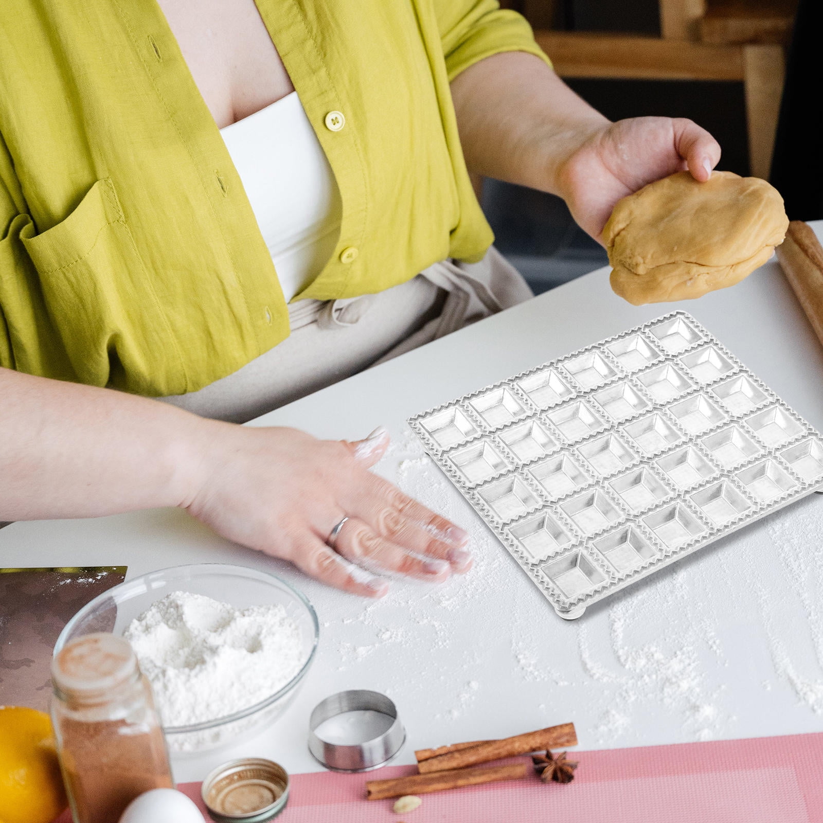 HONMEET Reusable Metal Ravioli Mold Large Rectangular Pasta and ...