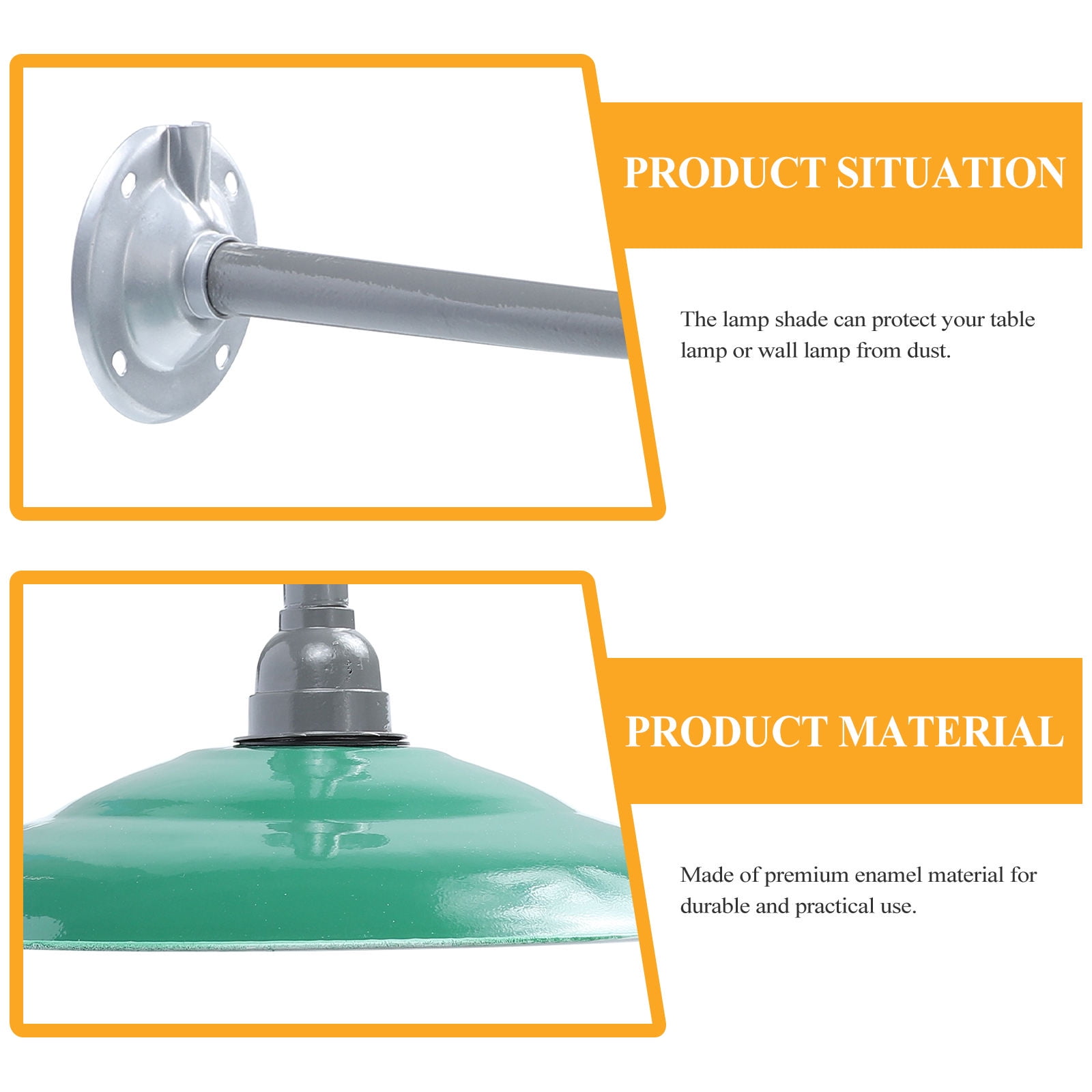 HONMEET Retro Enamel Lamp Shade 1Pack with Round Bell Shape and Dust ...