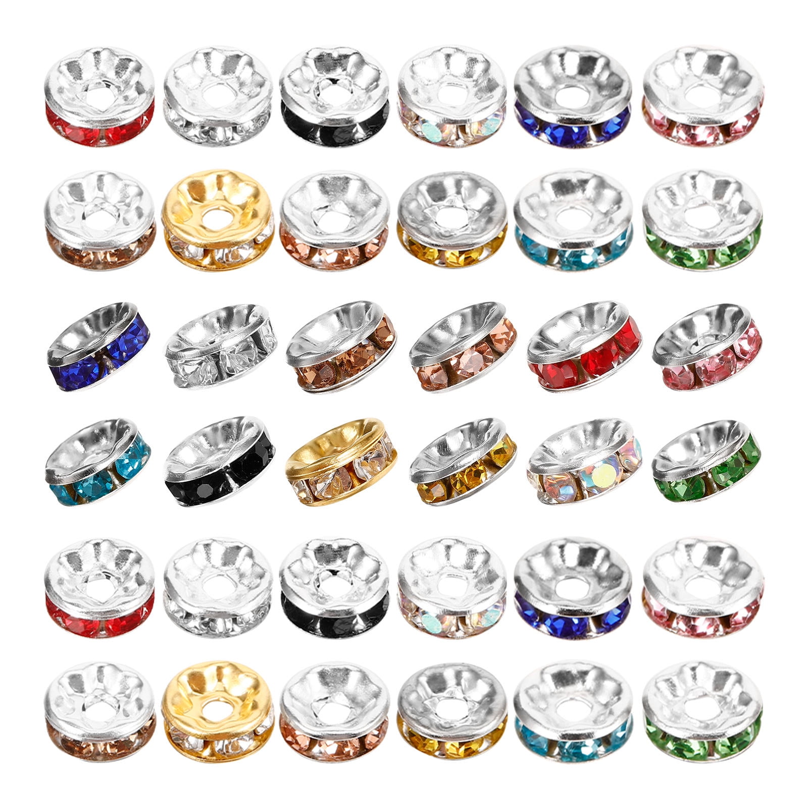 HONMEET Rhinestone Spacer Beads for DIY Jewelry Making 600pcs Assorted ...
