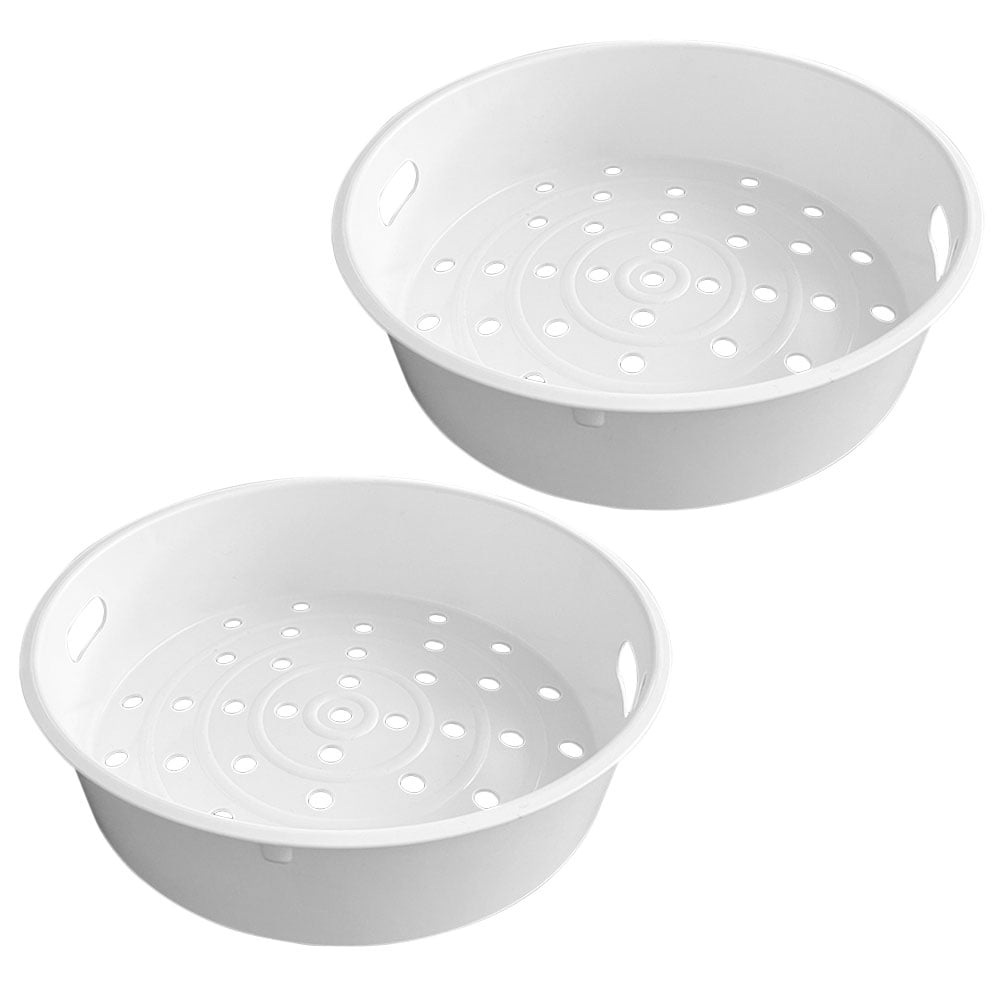 HONMEET Rice Cooker Steamer Basket 2Set White Plastic with Ventilation Prevent Sticking for ...