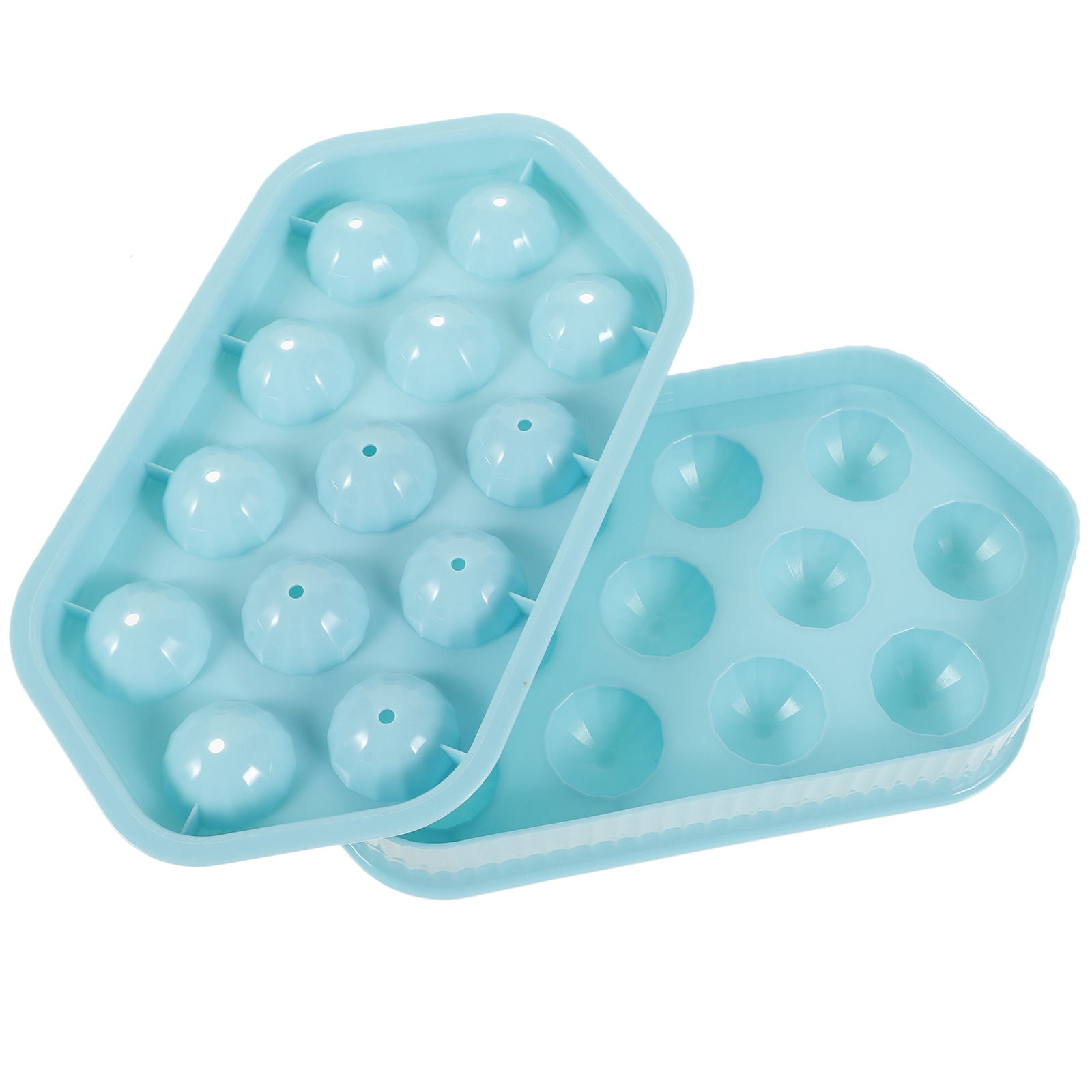 HONMEET Round Ball Ice Molds Round Ice Tray Sky-Blue Plastic 1Set 8 ...