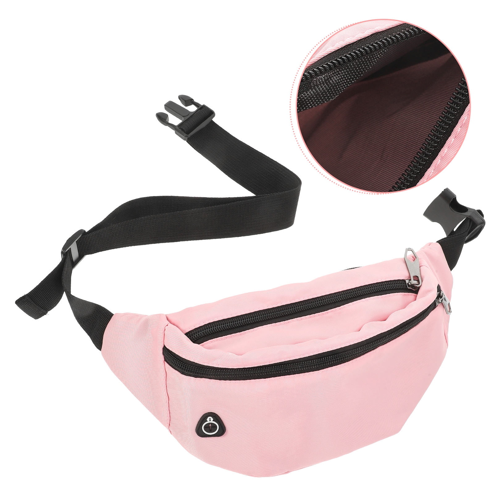 HONMEET Running Waist Packs Pink Nylon Rectangular Waist Fanny Pack ...