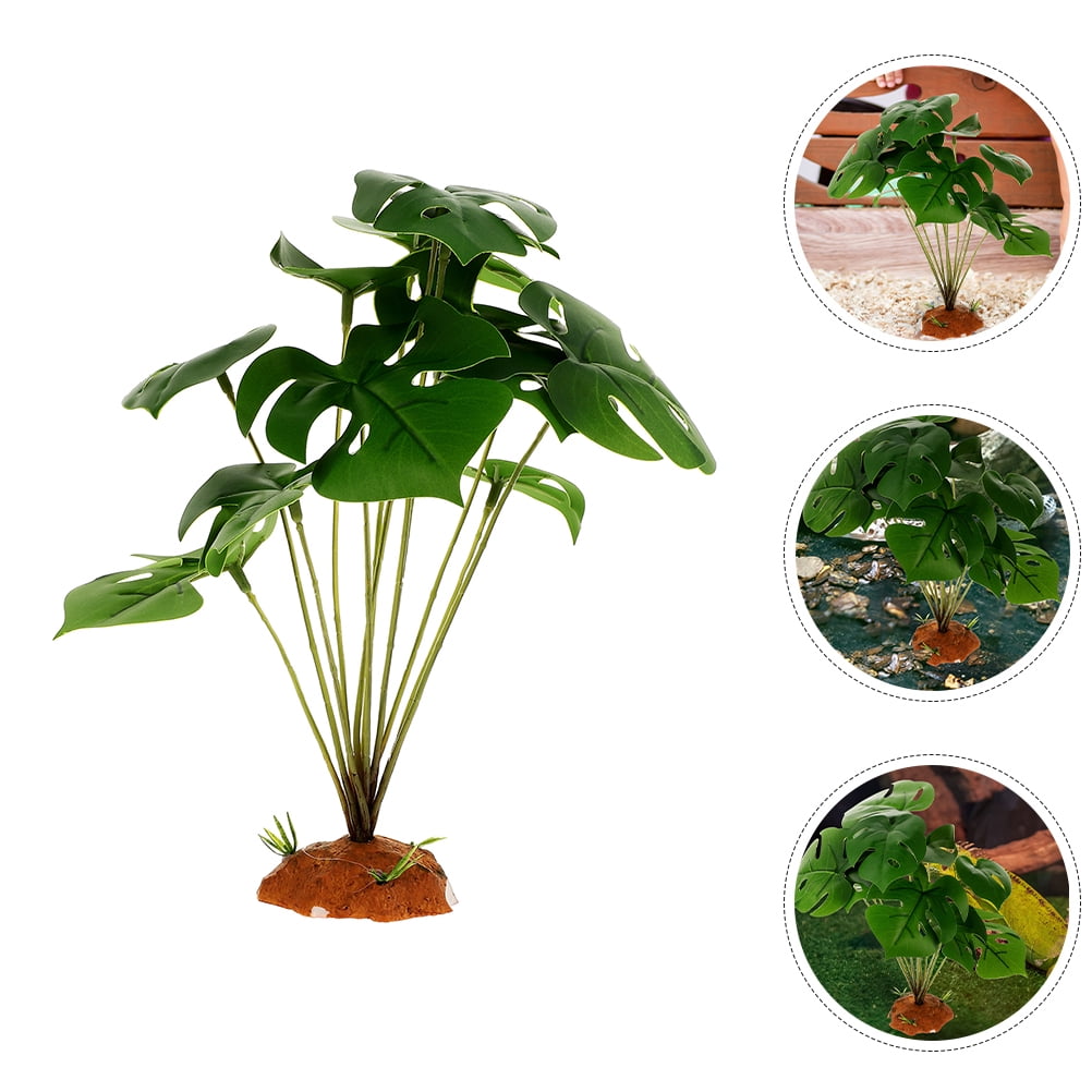 HONMEET Safe Plastic Resin Reptile Plant Decor for Terrarium and ...