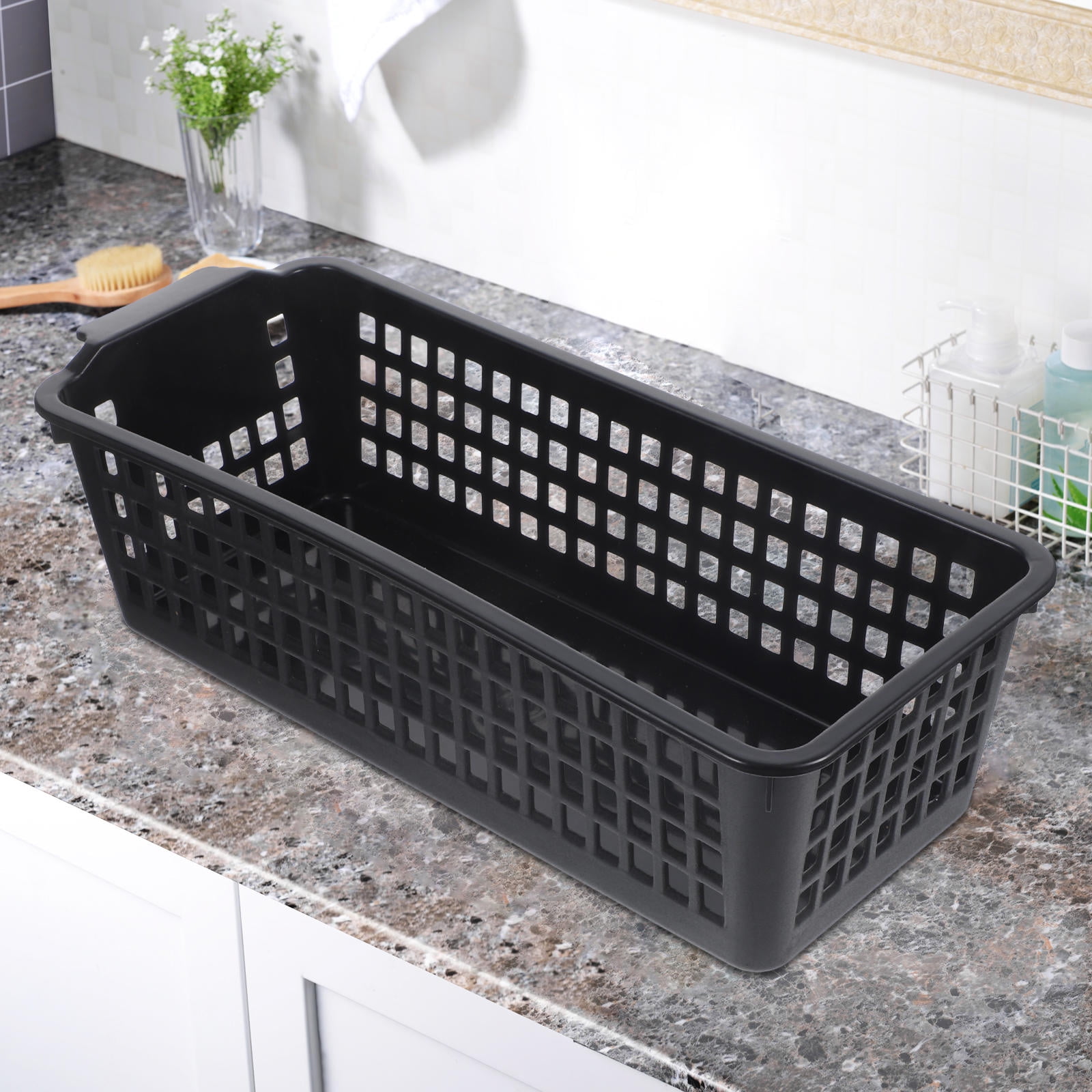 HONMEET 4-Pack Slim Storage Baskets, PP Organizer Bins for Home, Office ...