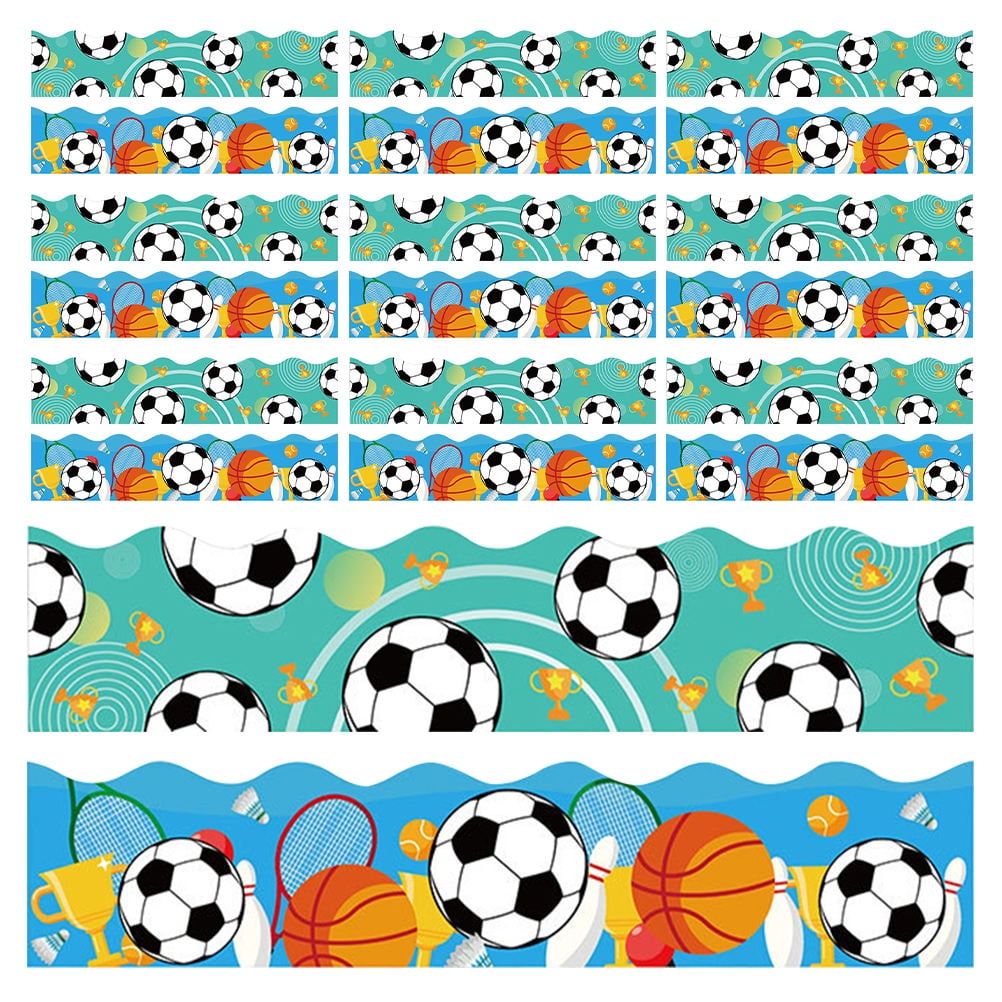 HONMEET Sports-Themed Bulletin Board Borders 60 Sheets in Multi Colors ...