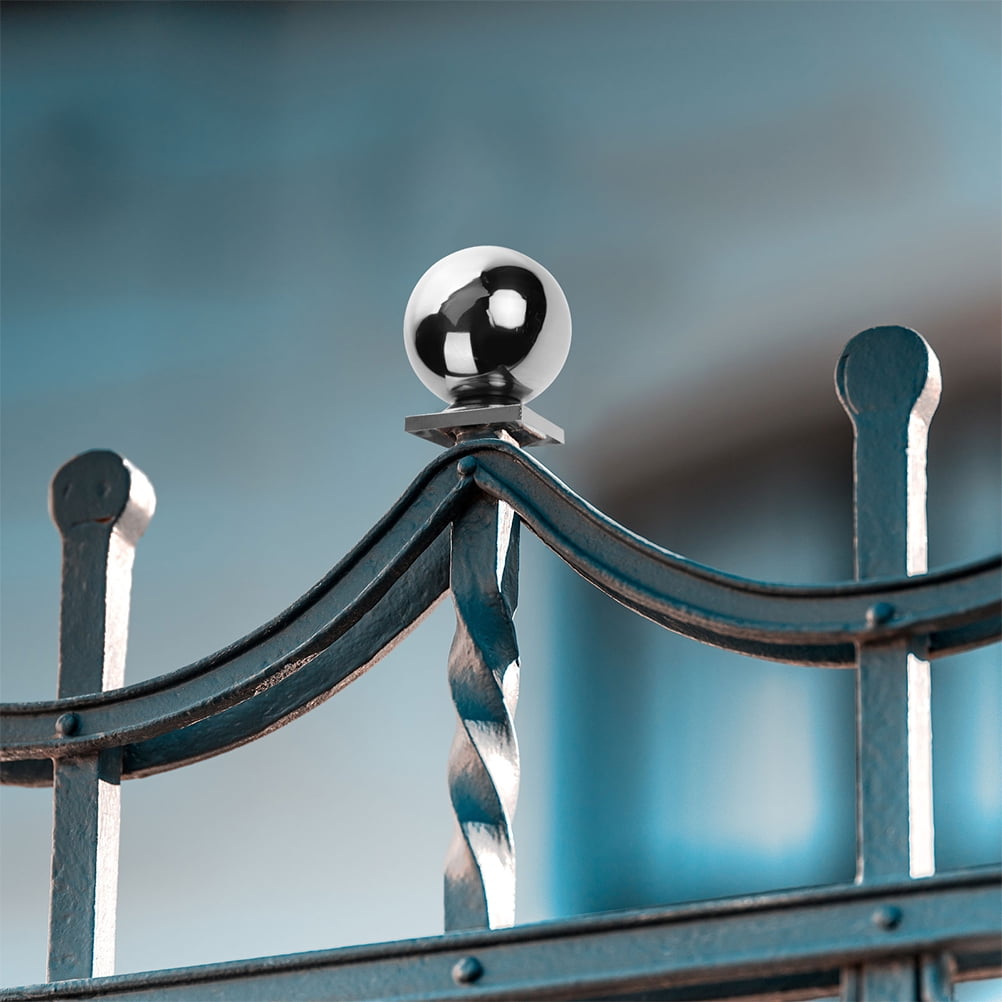 HONMEET 2Pcs Silver Stainless Steel Fence Post Caps Durable Ball ...