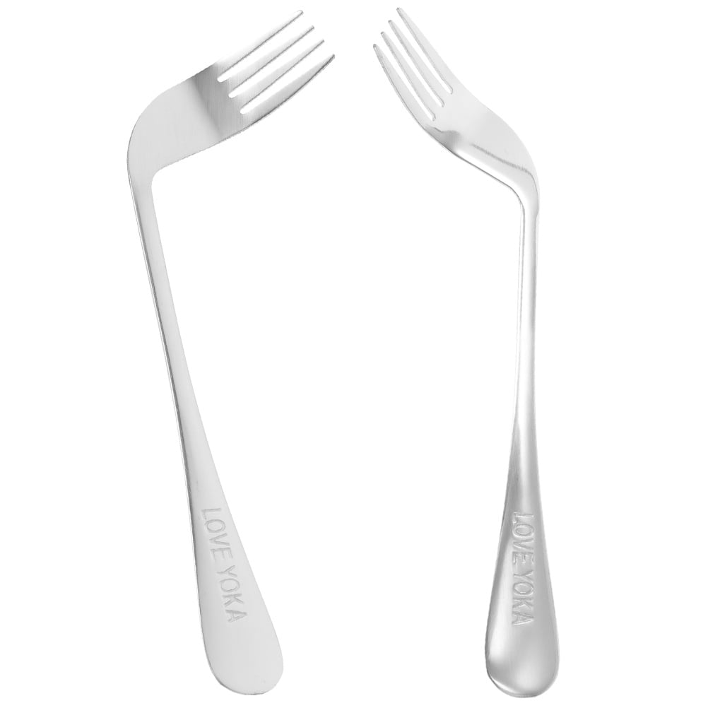 HONMEET Table Forks 2Pcs Angled Fork for Elderly and Patients in ...
