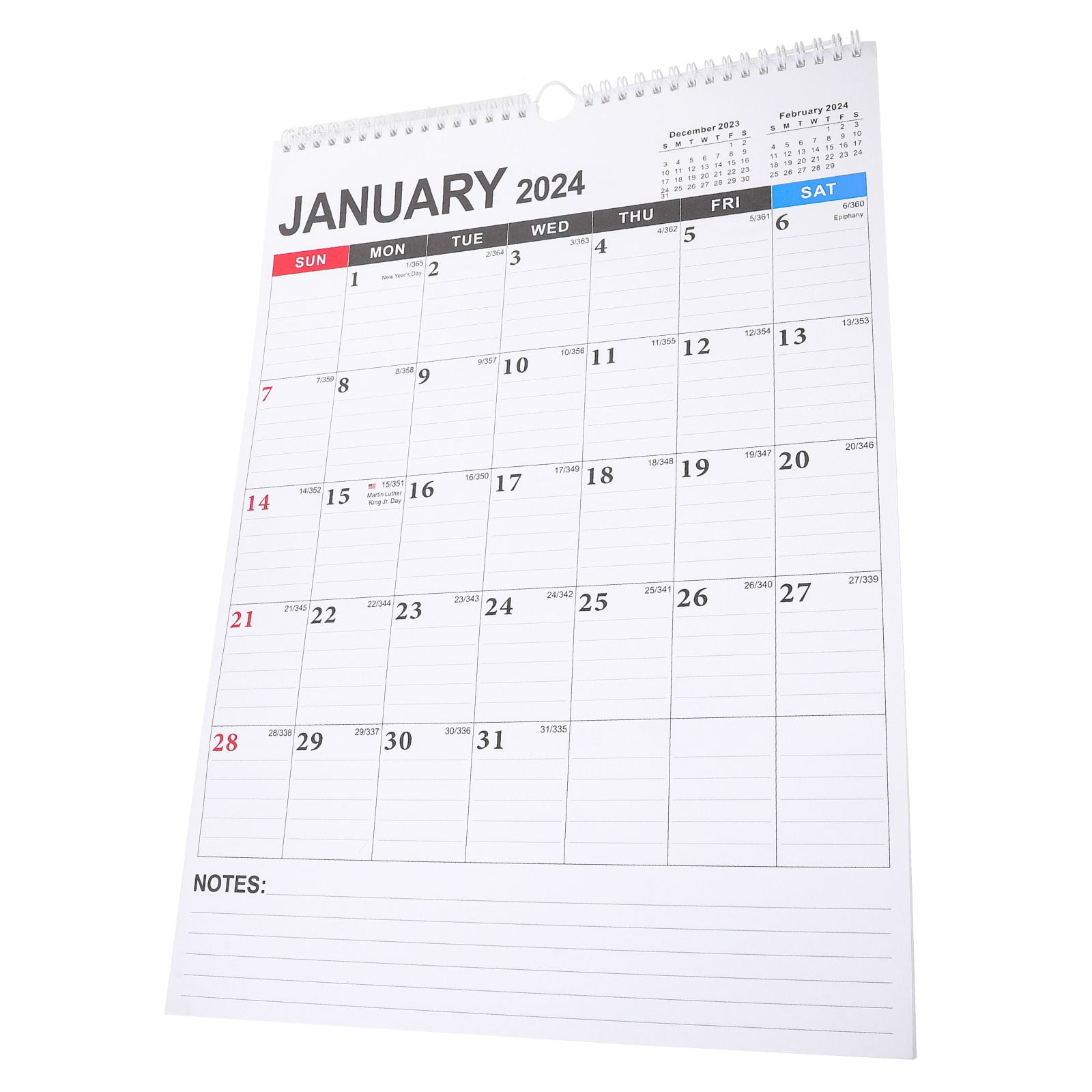 HONMEET Large Wall Calendar 2024 - Sturdy White Monthly Planner for ...