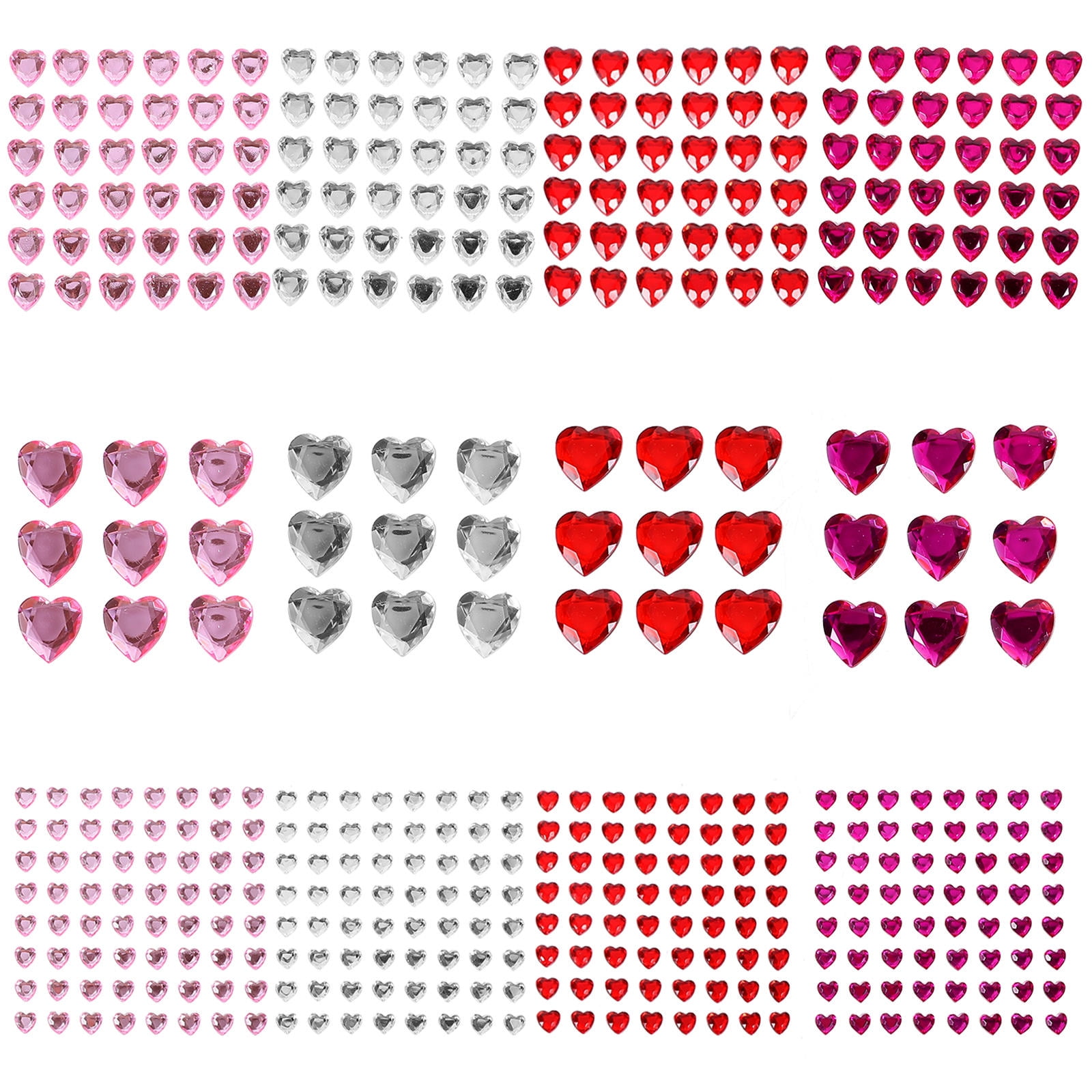 HONMEET Heart Crystal Gems Rhinestone Face Gem Stickers Acrylic ...