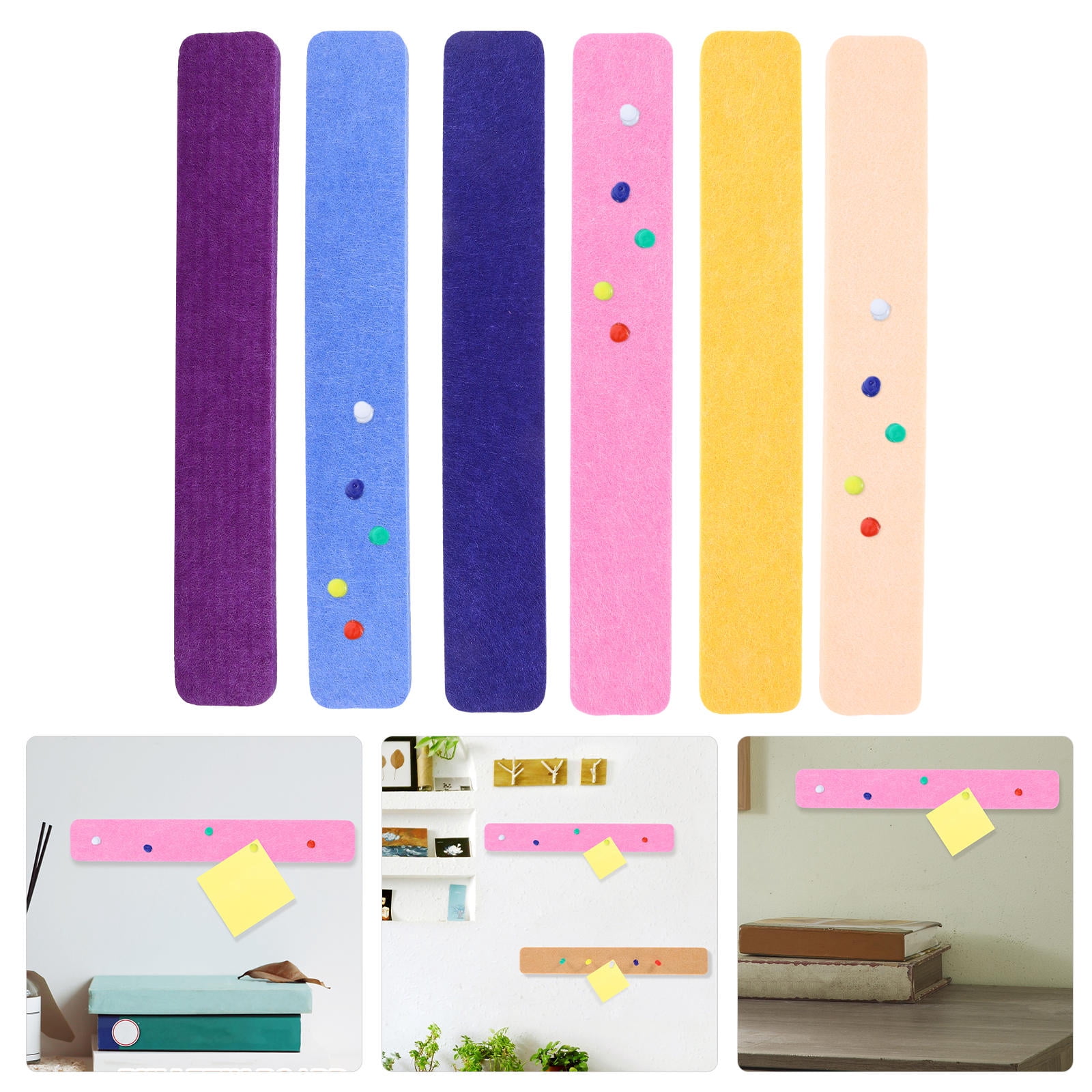 HONMEET Wall Decoration Bulletin Board Strips 6Pcs 12.97X1.97X0.35In ...
