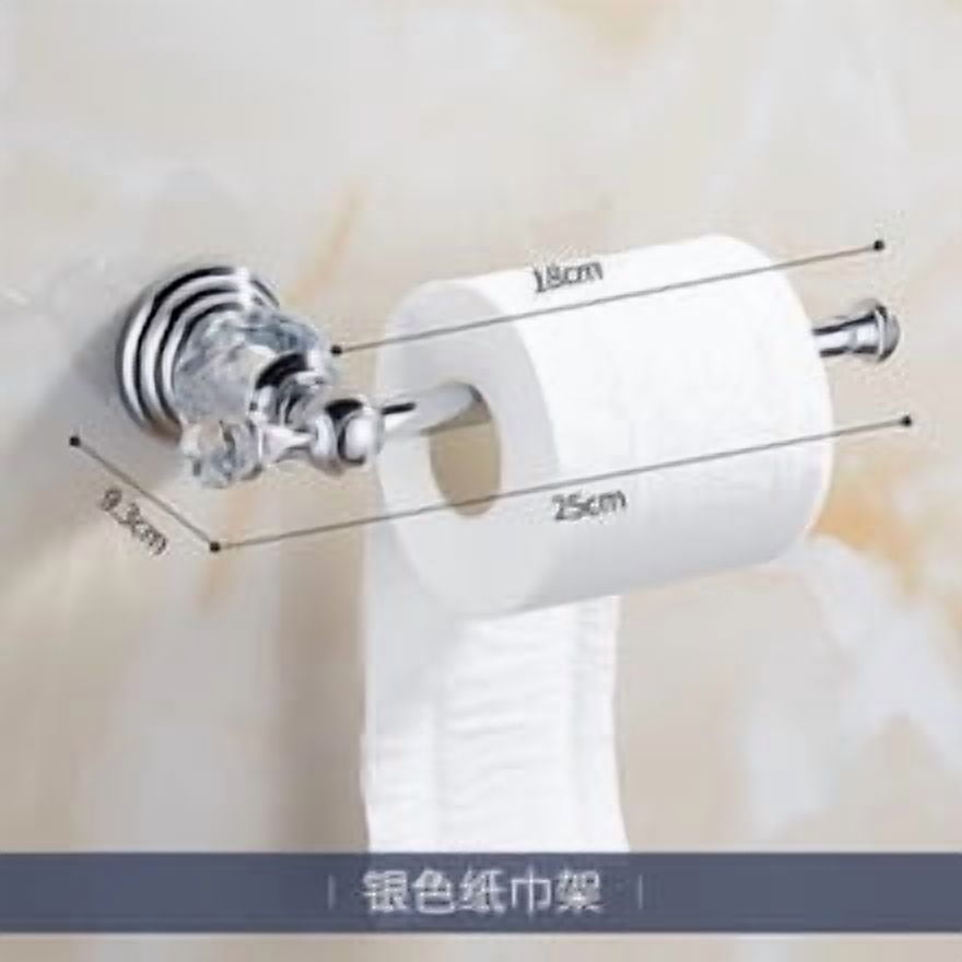 TABLZONE Crystal Toilet Paper Holder Silver Stainless Steel Wall ...