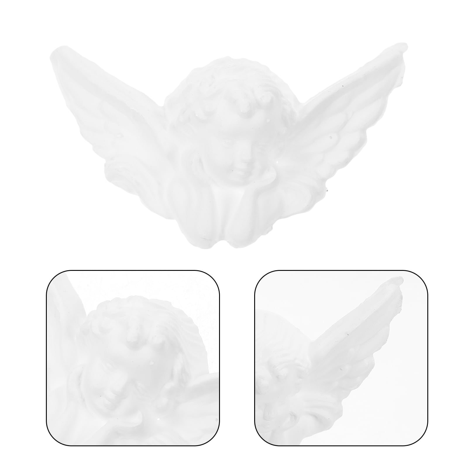 HONMEET White Resin Angels Statues 8Pcs Miniature Angel Head Decor for ...